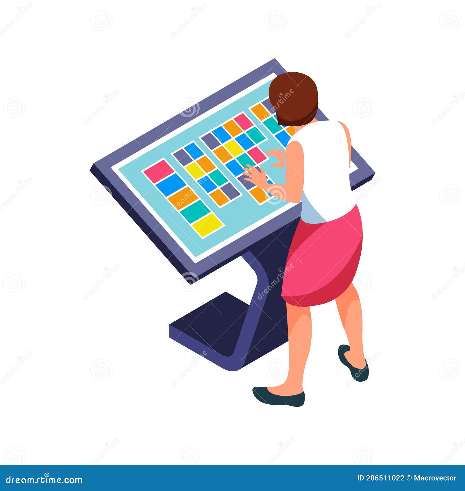 Isometric Interactive Panel Stock Illustration - Illustration of ...