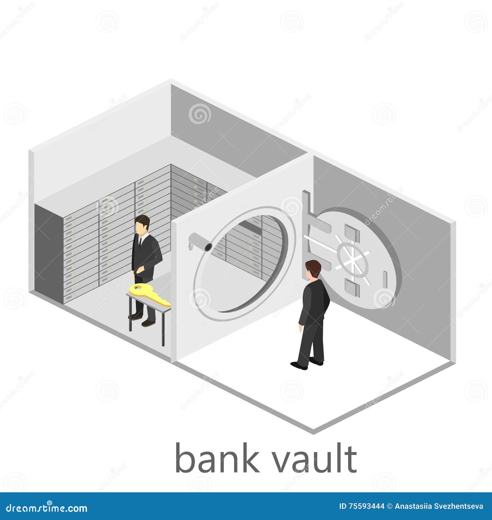 Isometric Interior of Bank Vault Stock Vector - Illustration of account ...