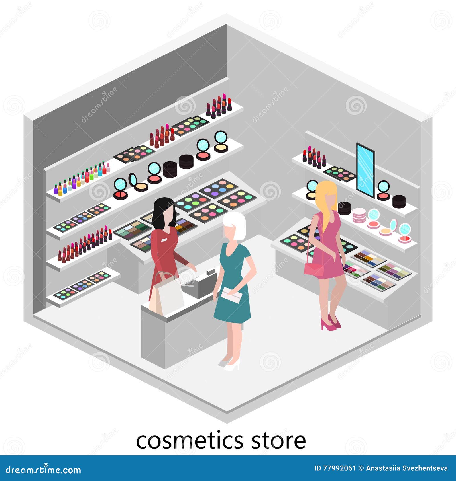 Cosmetics Shop Line Icon Concept. Cosmetics Shop Vector Linear ...