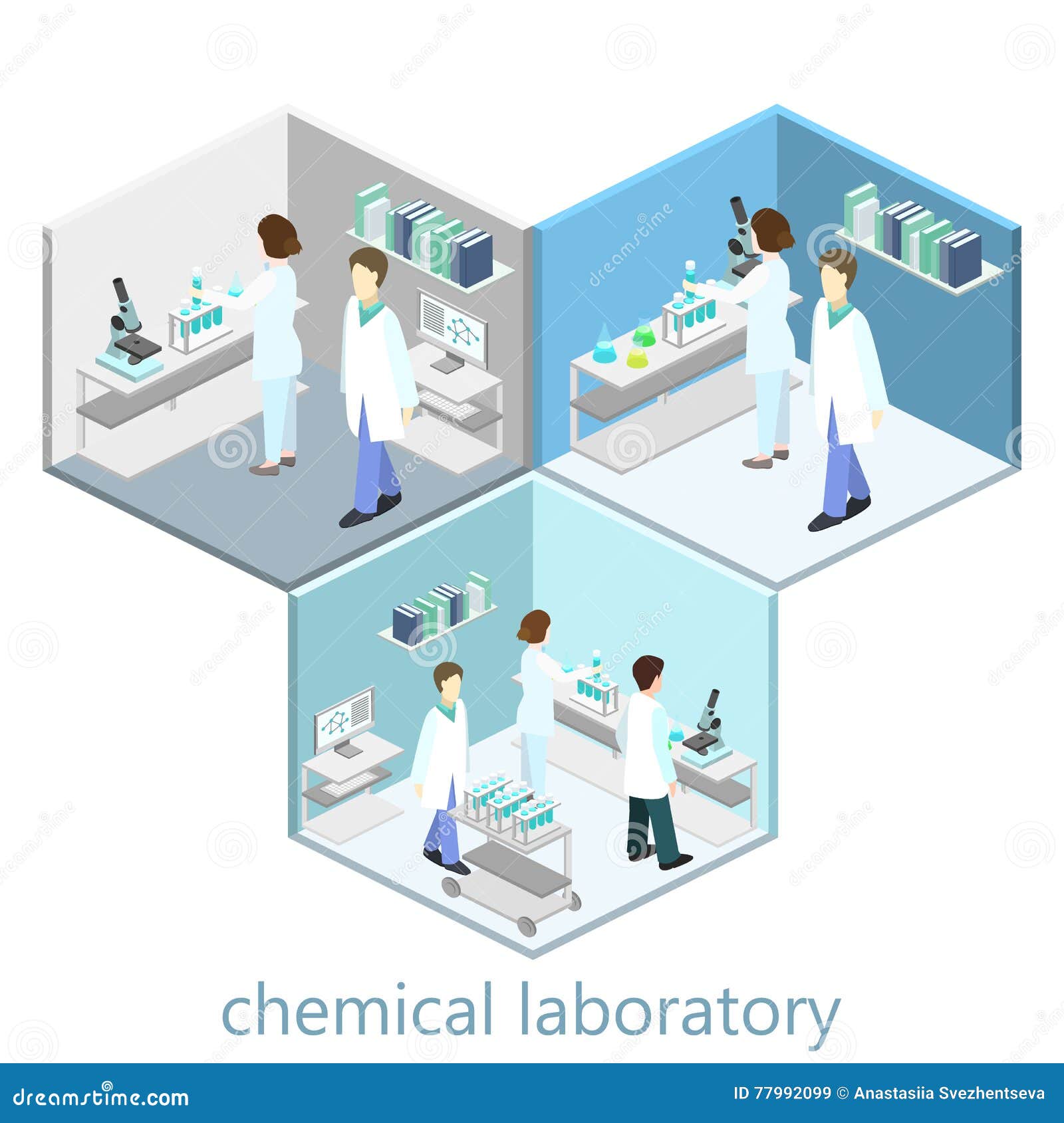 Isometric Interior of Science Laboratory Stock Illustration ...