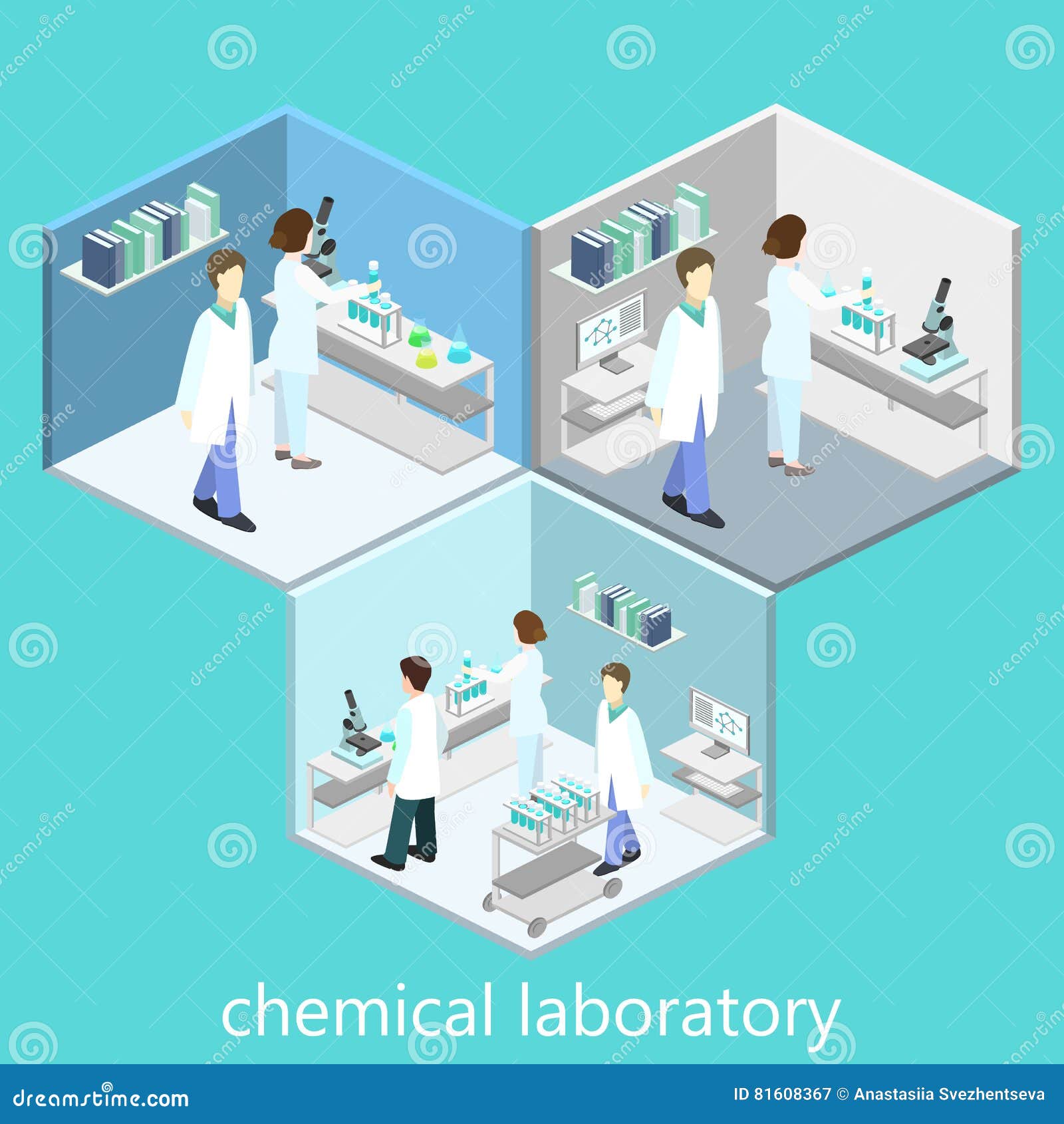 Isometric Interior of Science Laboratory Stock Illustration ...