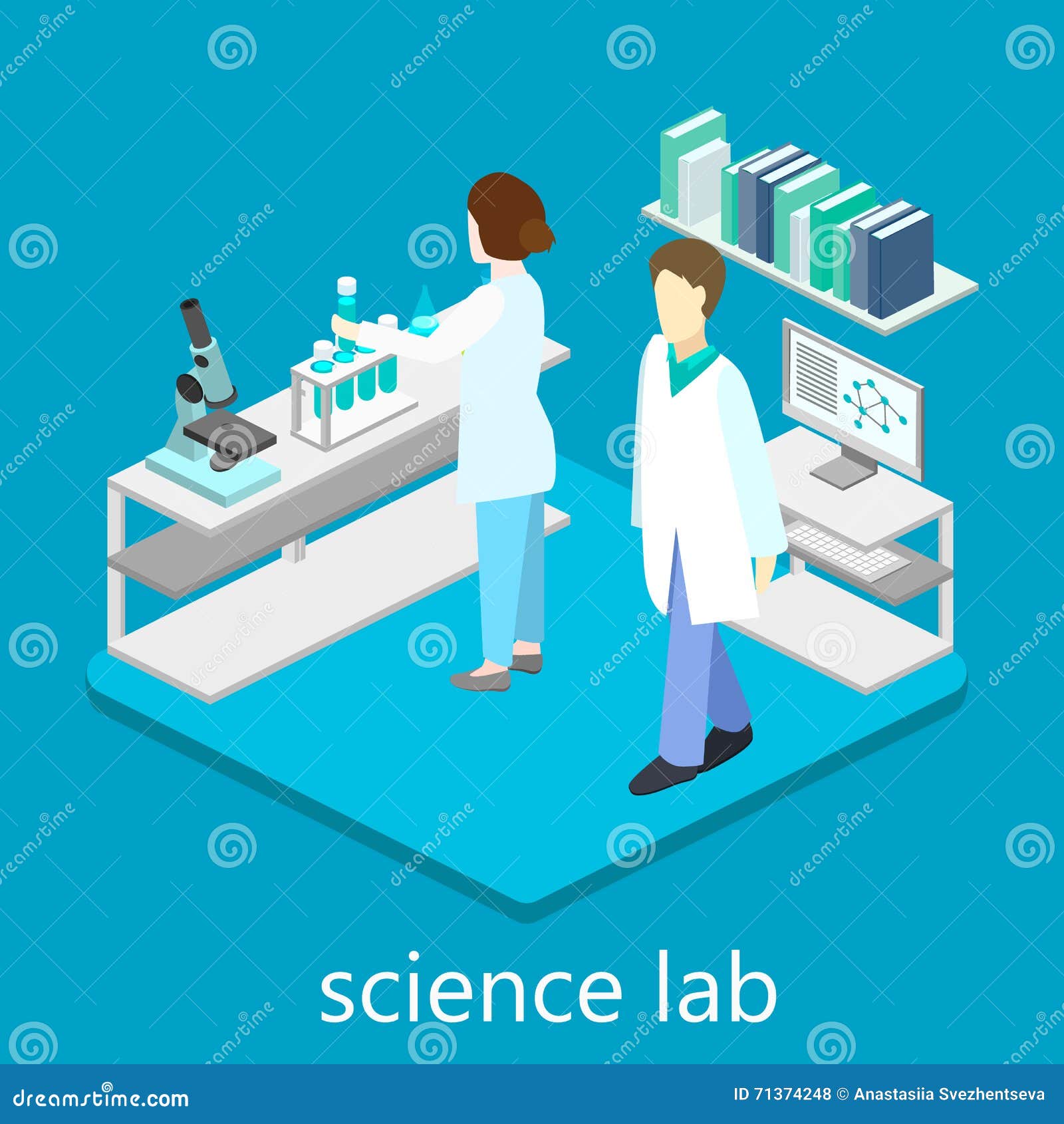 Isometric Interior of Science Laboratory Stock Illustration ...