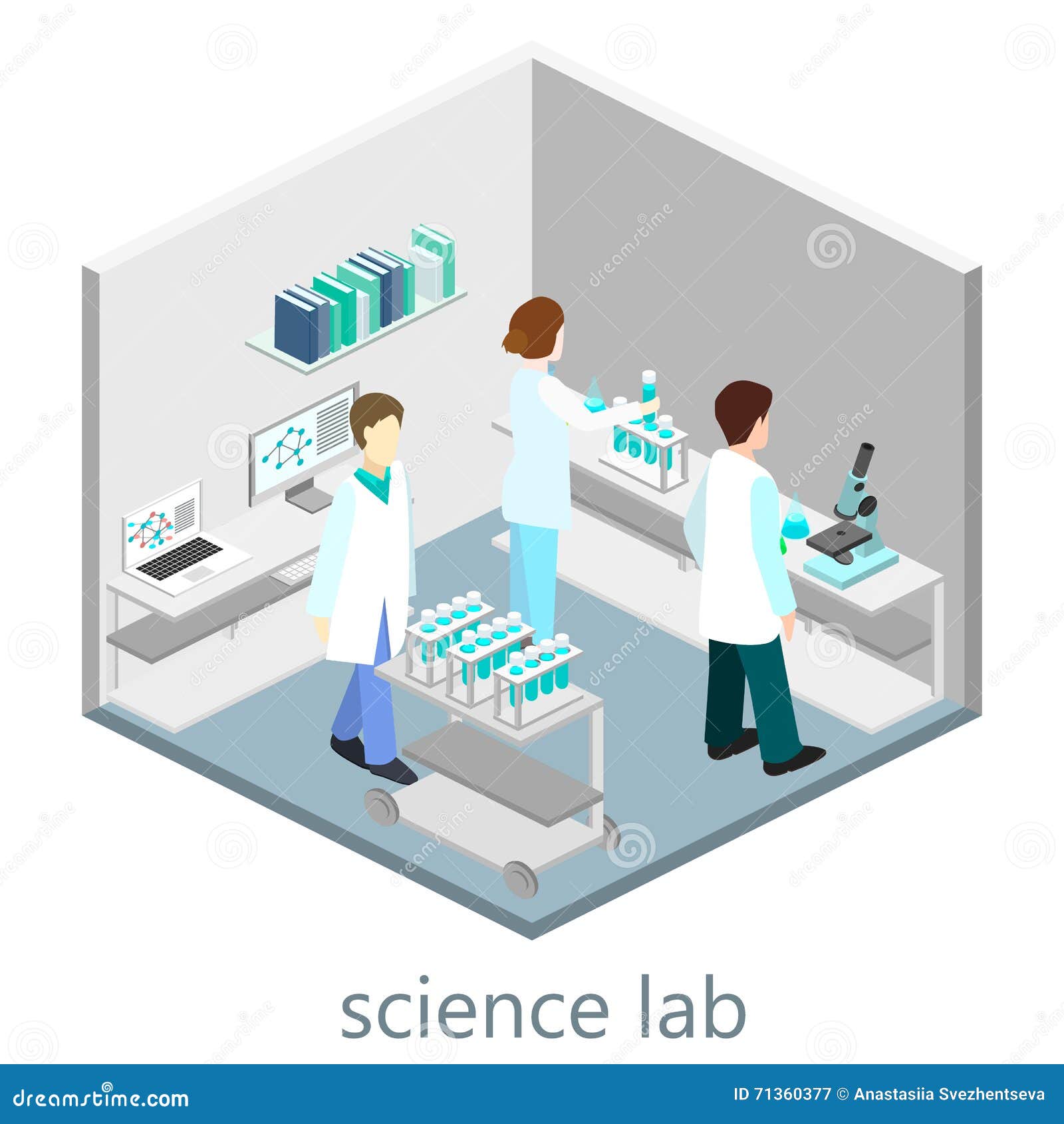 Isometric Interior of Science Laboratory Stock Illustration ...