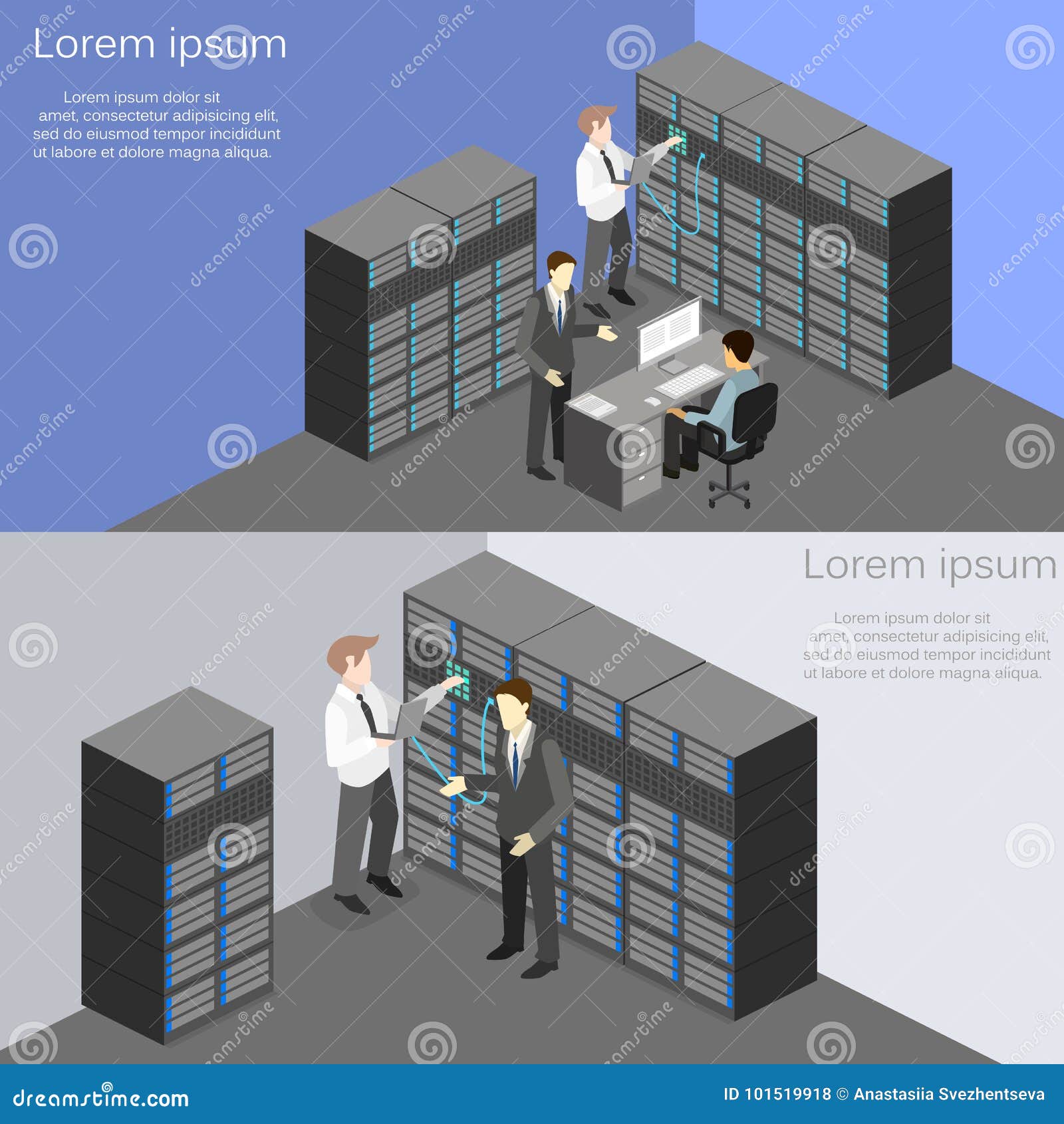 Isometric Interior of Server Room. Flat 3D Illustration Stock ... Isometric Interior of Server Room. Flat 3D Illustration Stock ...