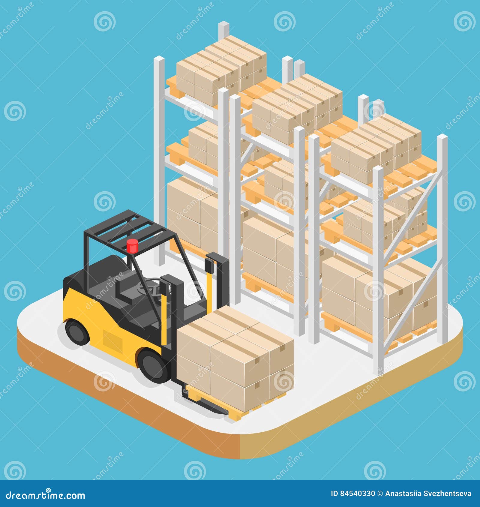 Isometric Interior of Warehouse. Stock Illustration - Illustration of ...