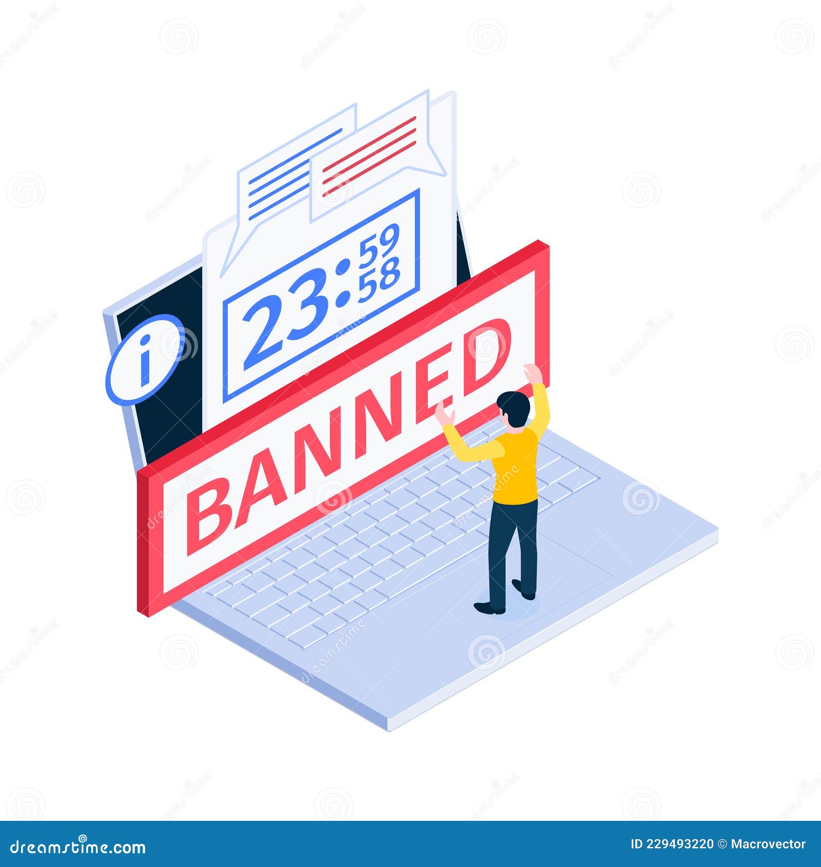Isometric Internet Ban Icon Stock Vector - Illustration of account ...
