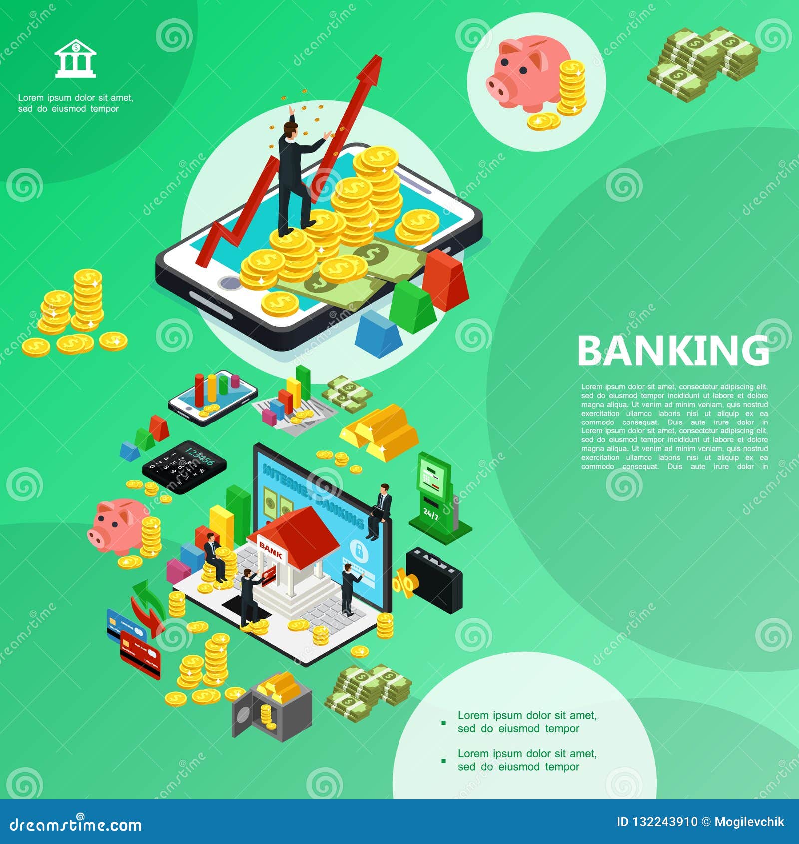 Banking Template Cartoon Vector | CartoonDealer.com #59867307