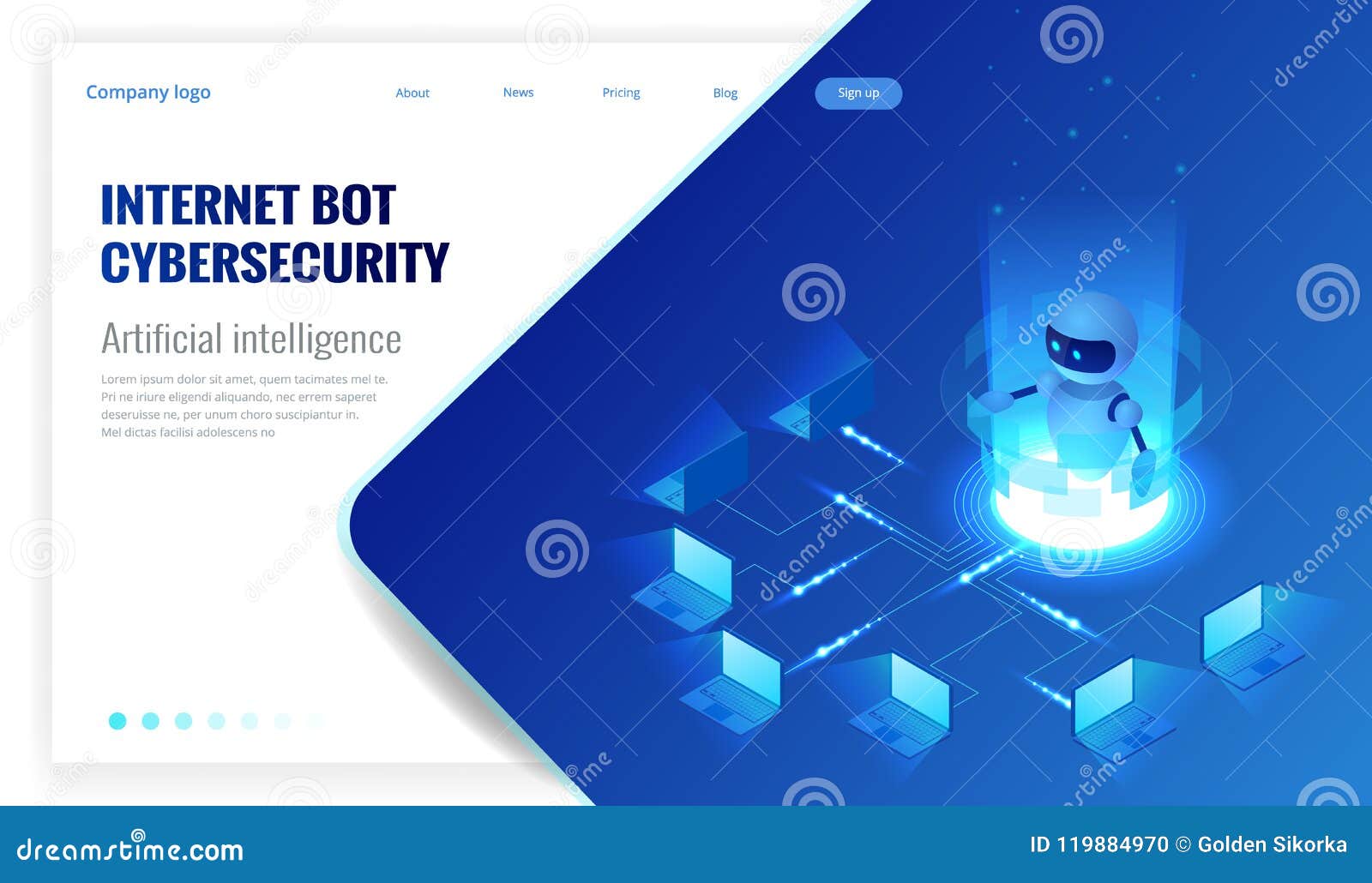 Isometric Internet Bot and Cybersecurity, Artificial Intelligence ...