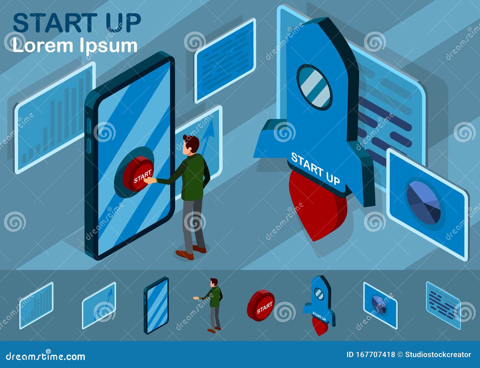 Isometric Internet Business Startup Launching Process. Rocket Space ... Isometric Internet Business Startup Launching Process. Rocket Space ...