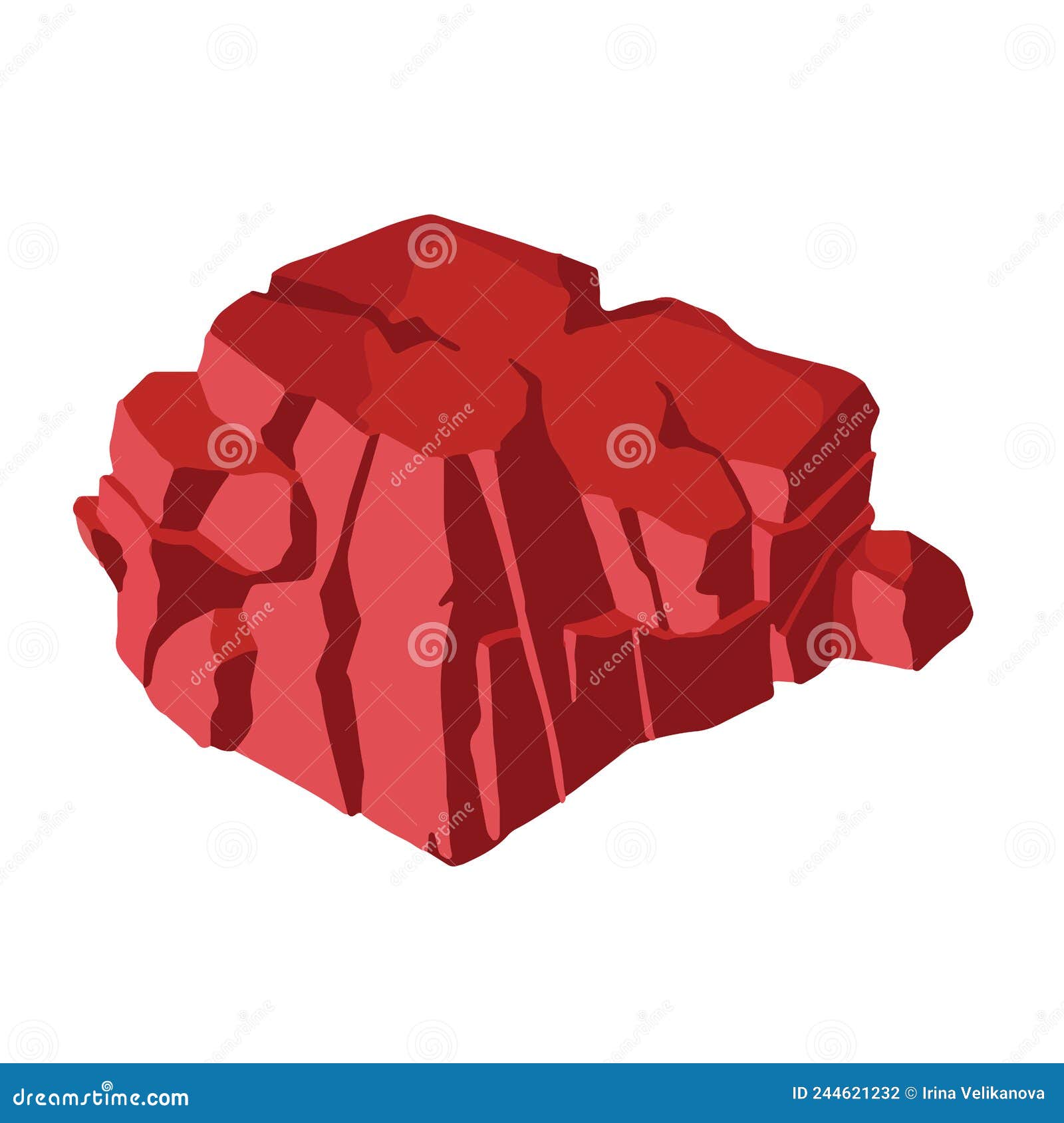 Isometric Island Volcanic Red Soil Illustration Stock Vector ...