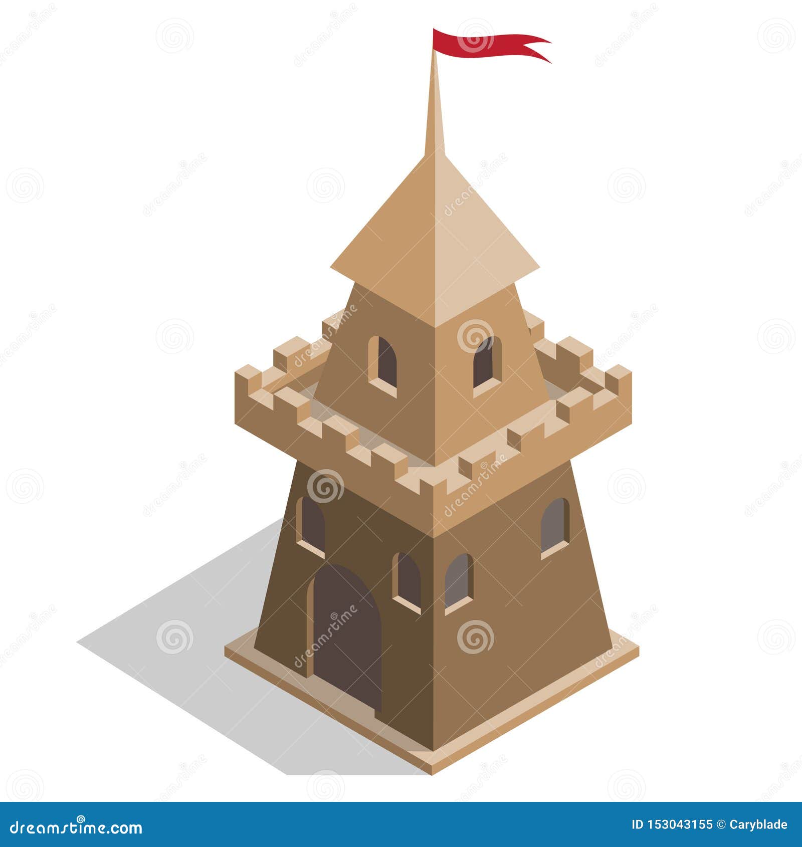 Castle tower. stock vector. Illustration of graphic - 153043155
