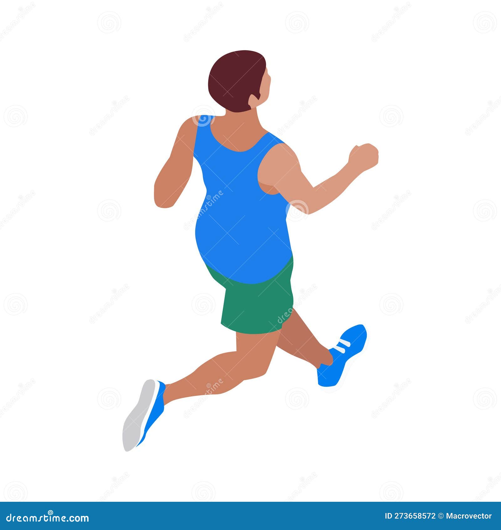 Isometric Jogging Man stock vector. Illustration of decorative - 273658572