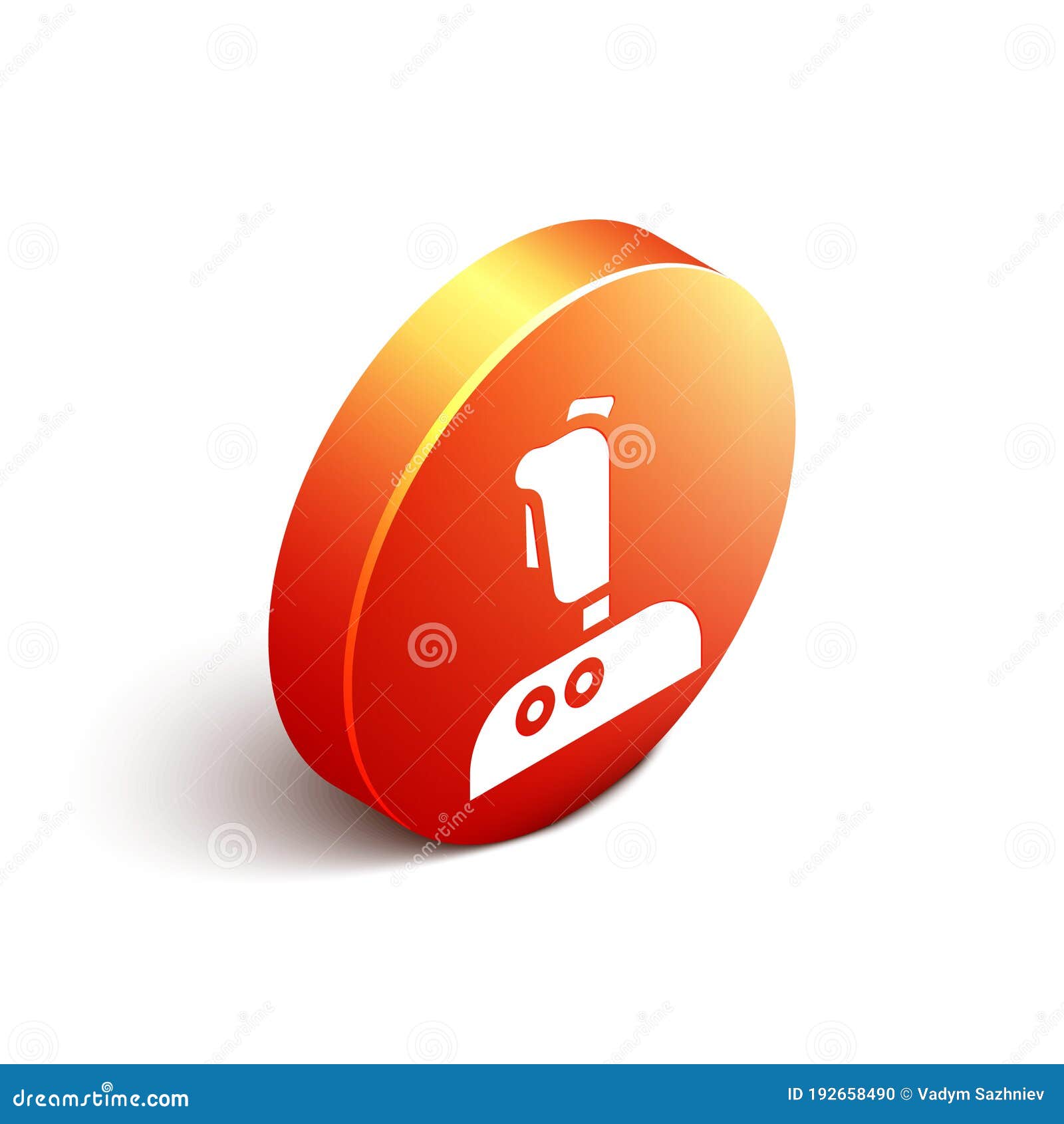 Isometric Joystick for Arcade Machine Icon Isolated on White Background ...