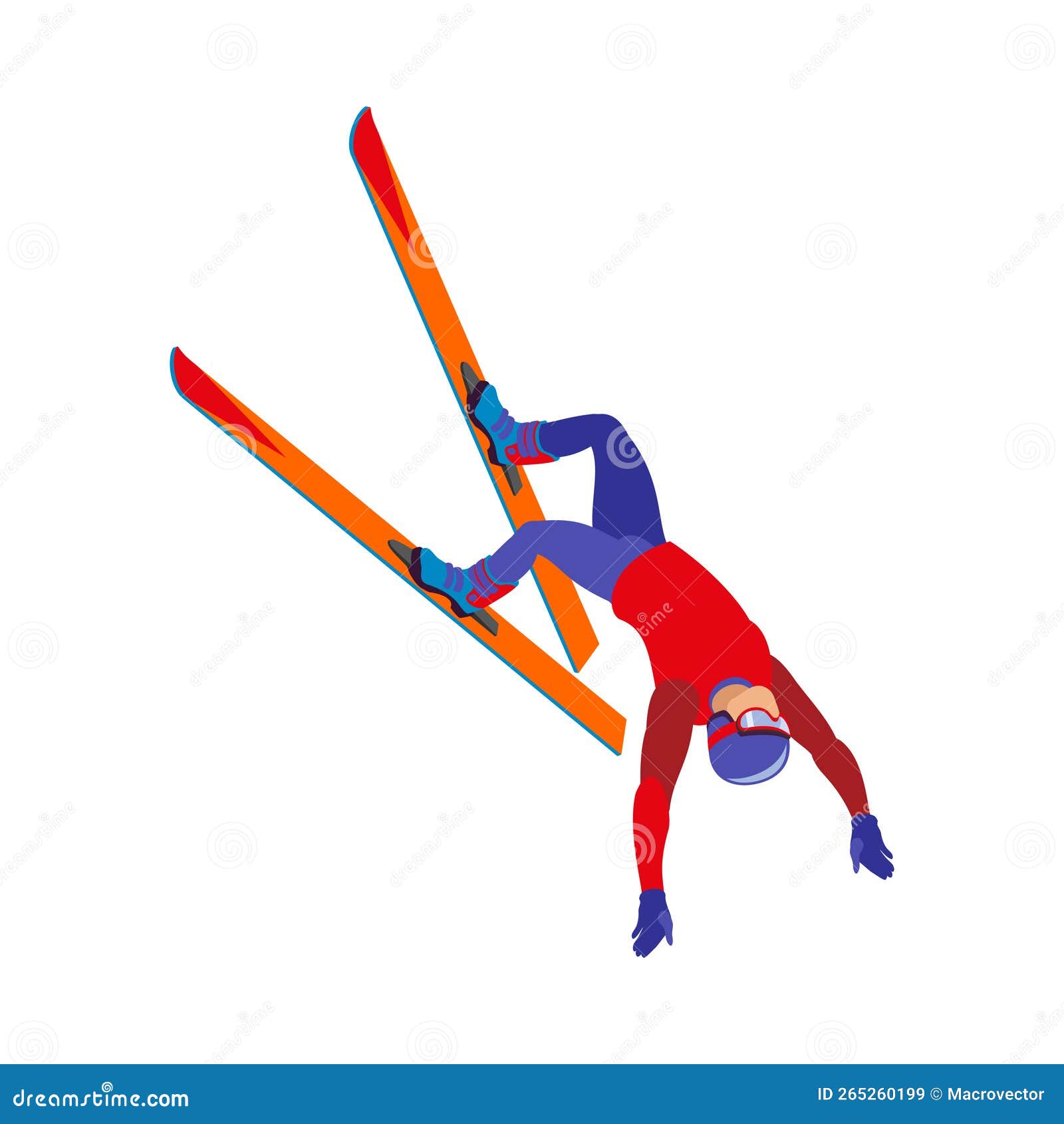 Isometric Jump Skier stock illustration. Illustration of design - 265260199