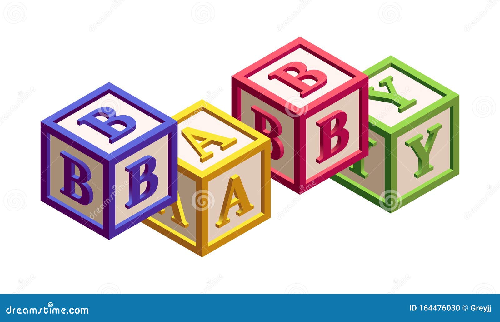Isometric Kids Blocks with Word `Baby` Stock Vector - Illustration of ...