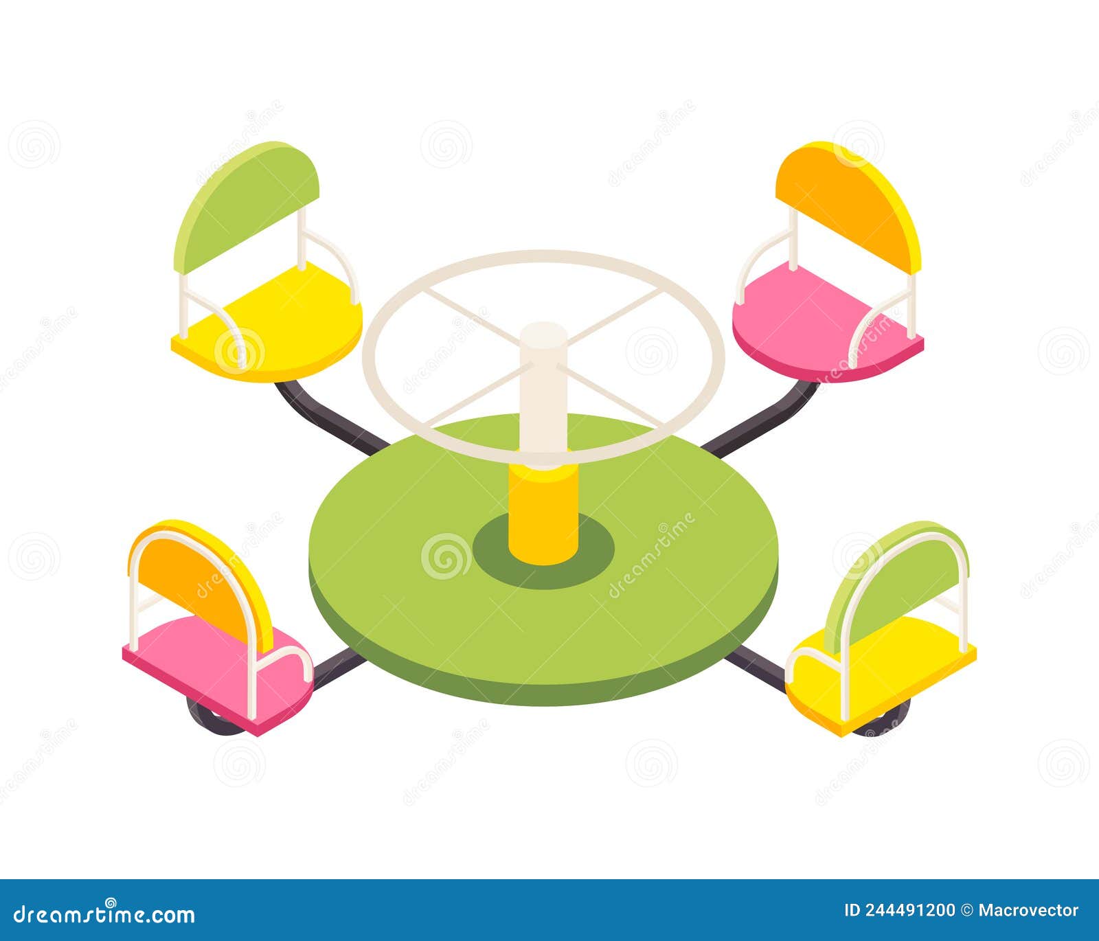 Spinning Carousel. Entertainment Vector Drawing | CartoonDealer.com ...