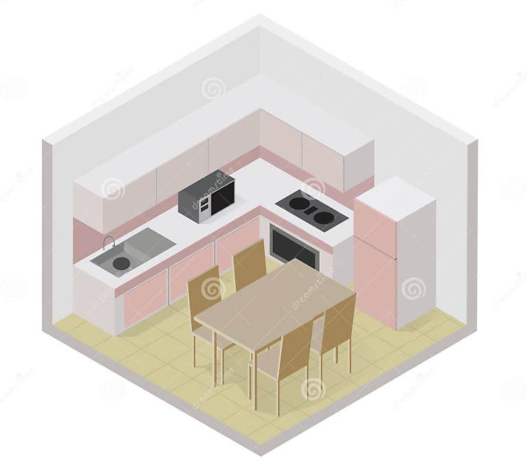 Isometric kitchen icon stock vector. Illustration of decorative - 139031282