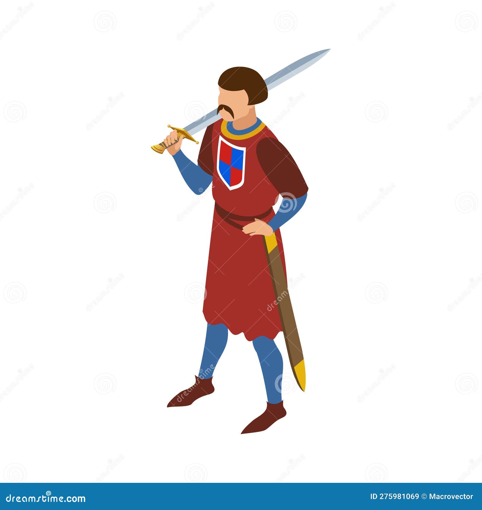 Isometric Knight Illustration Stock Vector - Illustration of design ...