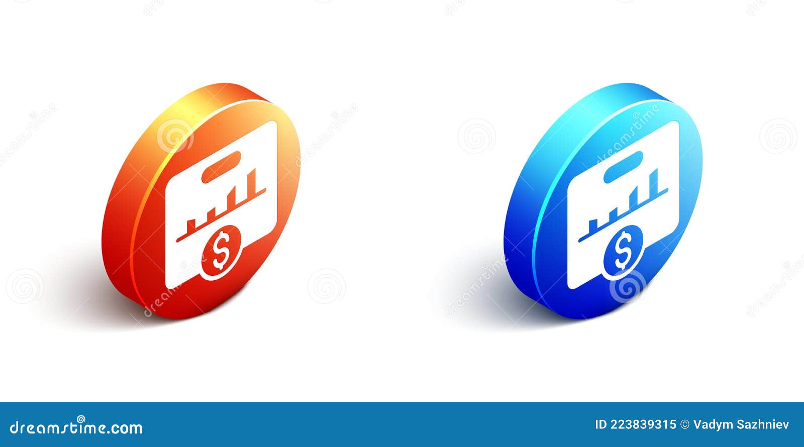 Isometric KPI - Key Performance Indicator Icon Isolated on White ...