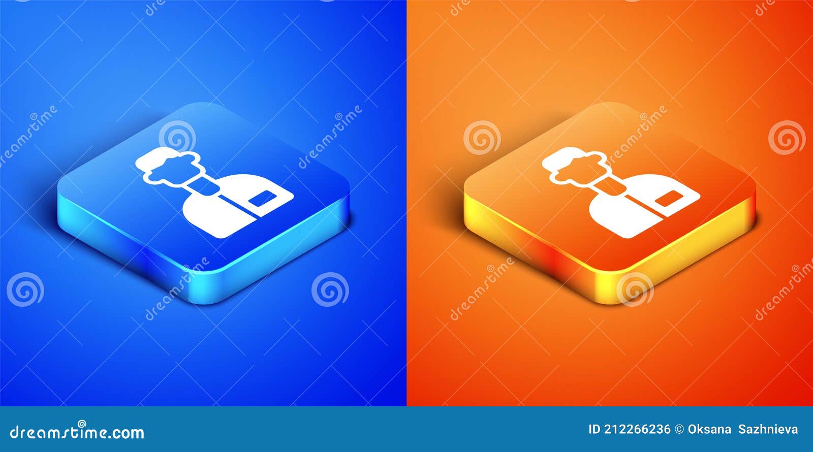 Isometric Laboratory Assistant Icon Isolated on Blue and Orange ...