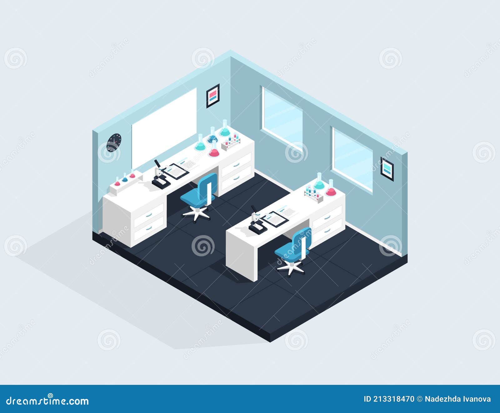 Isometric Laboratory Flowchart Composition Cartoon Vector ...