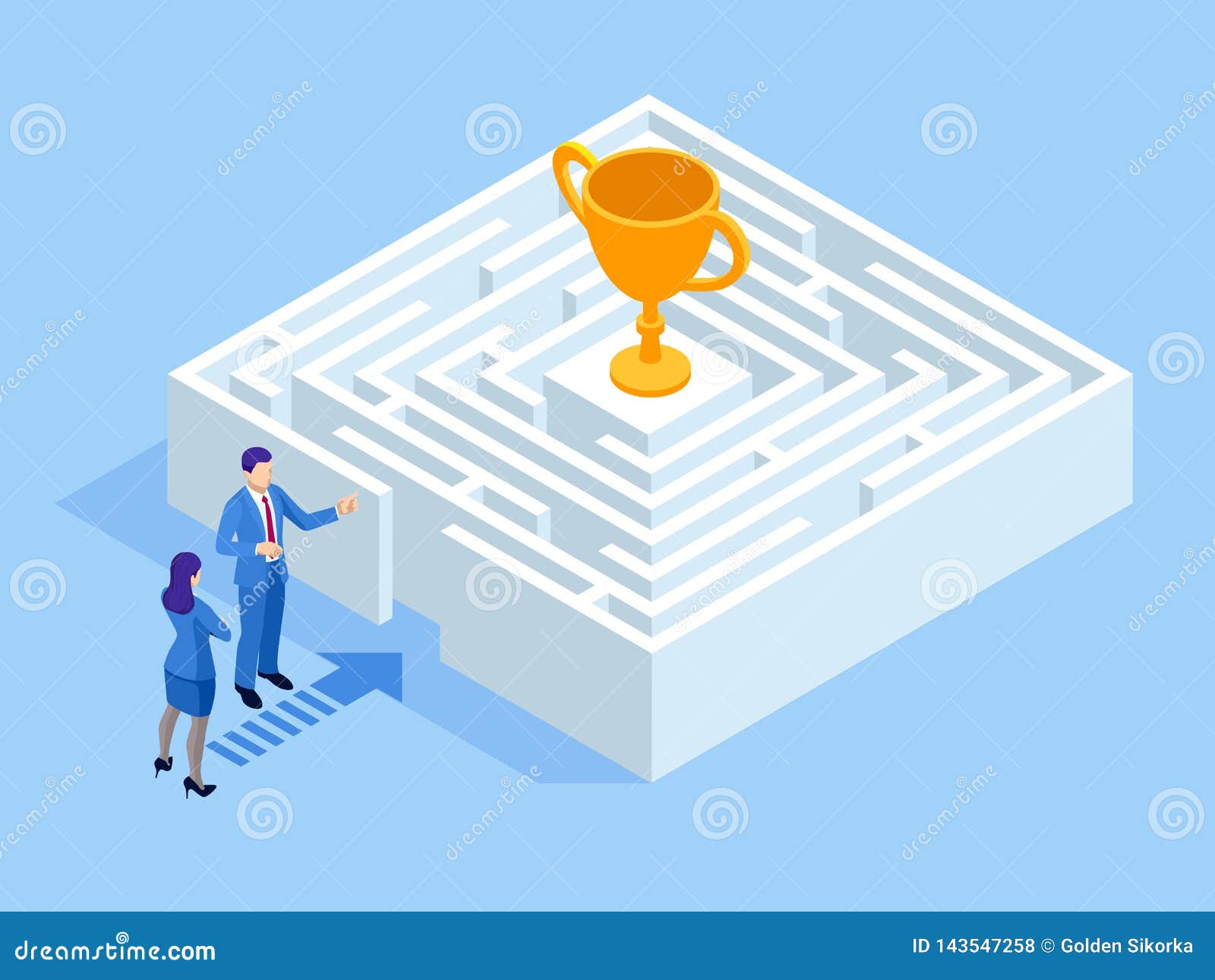Isometric Labyrinth Business Concept. Business Team Looking for ... Isometric Labyrinth Business Concept. Business Team Looking for ...