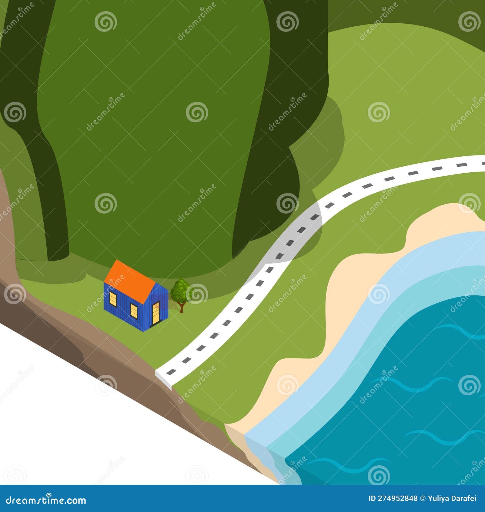 Isometric landscape stock vector. Illustration of mountain - 274952848