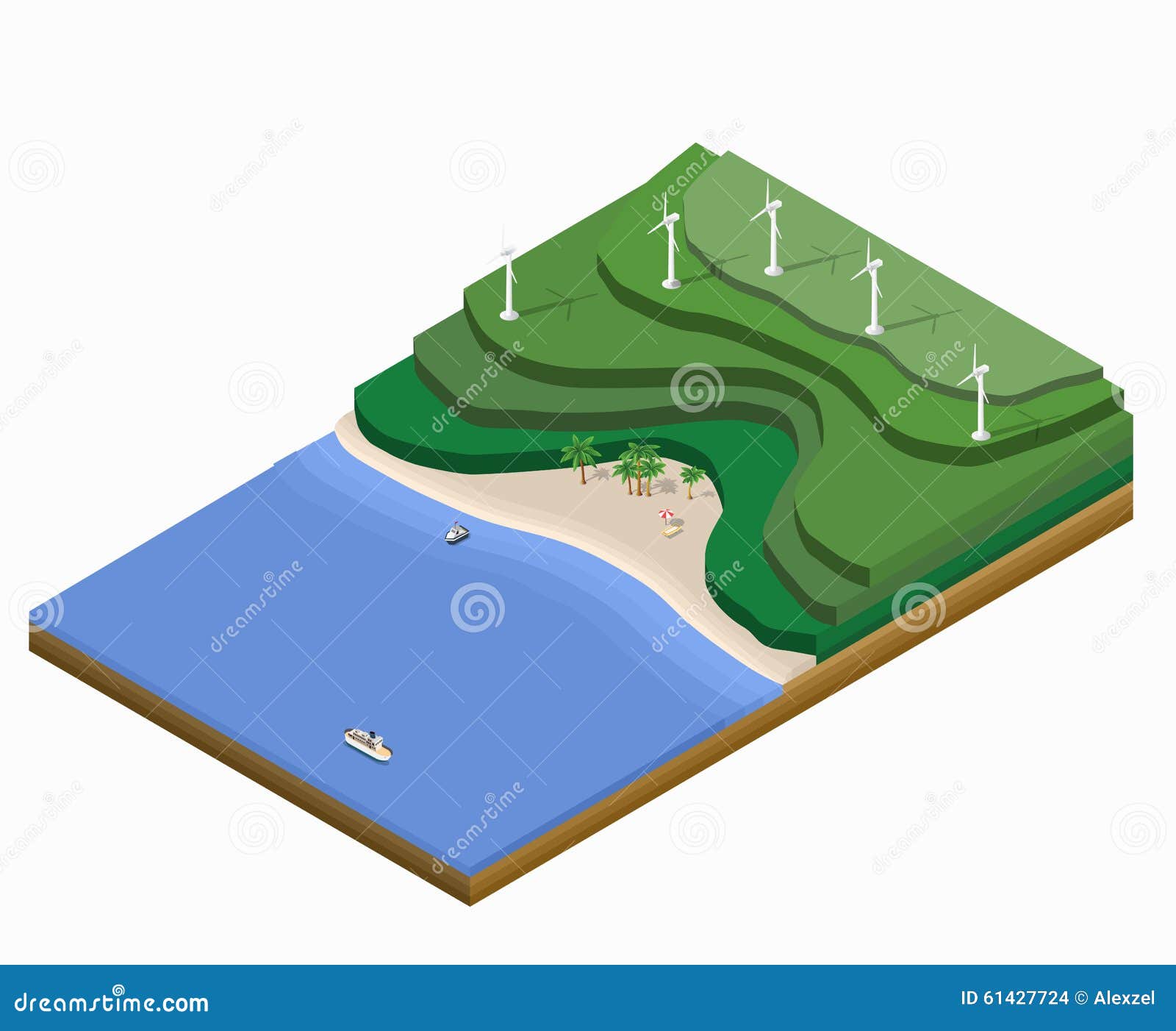 Isometric landscape stock vector. Illustration of design - 61427724