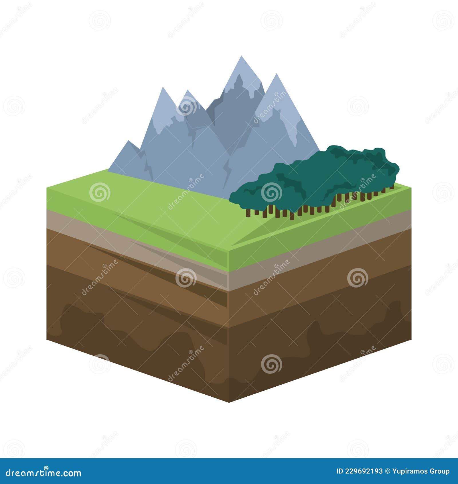 Isometric Landscape Mountains Stock Illustration - Illustration of ...
