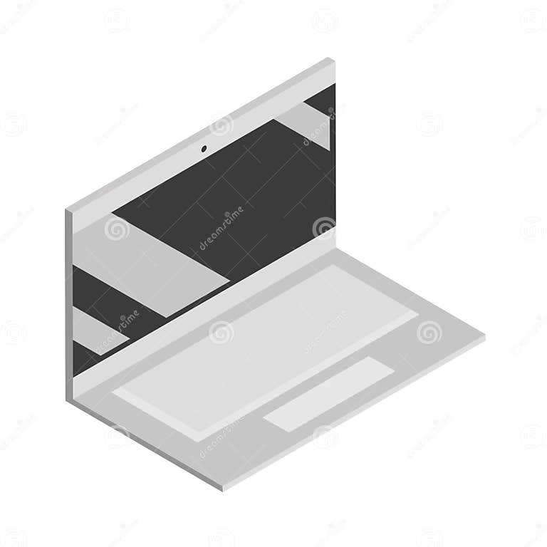 Isometric laptop computer stock vector. Illustration of screen - 241687561