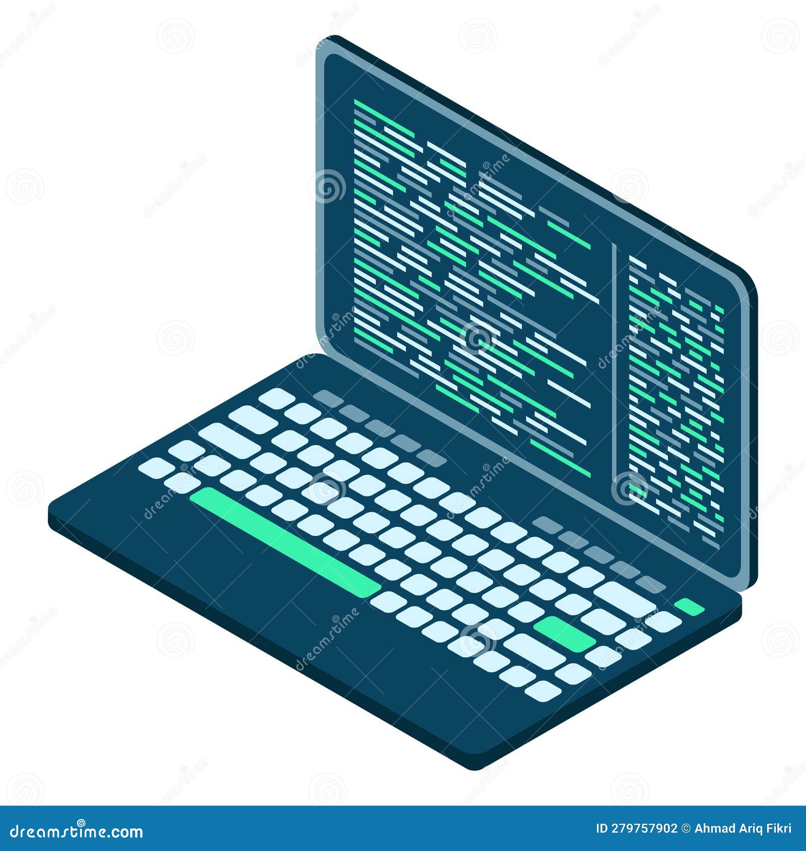 Isometric Laptop. 3d Isometric Laptop Computer. Abstract Programming ...