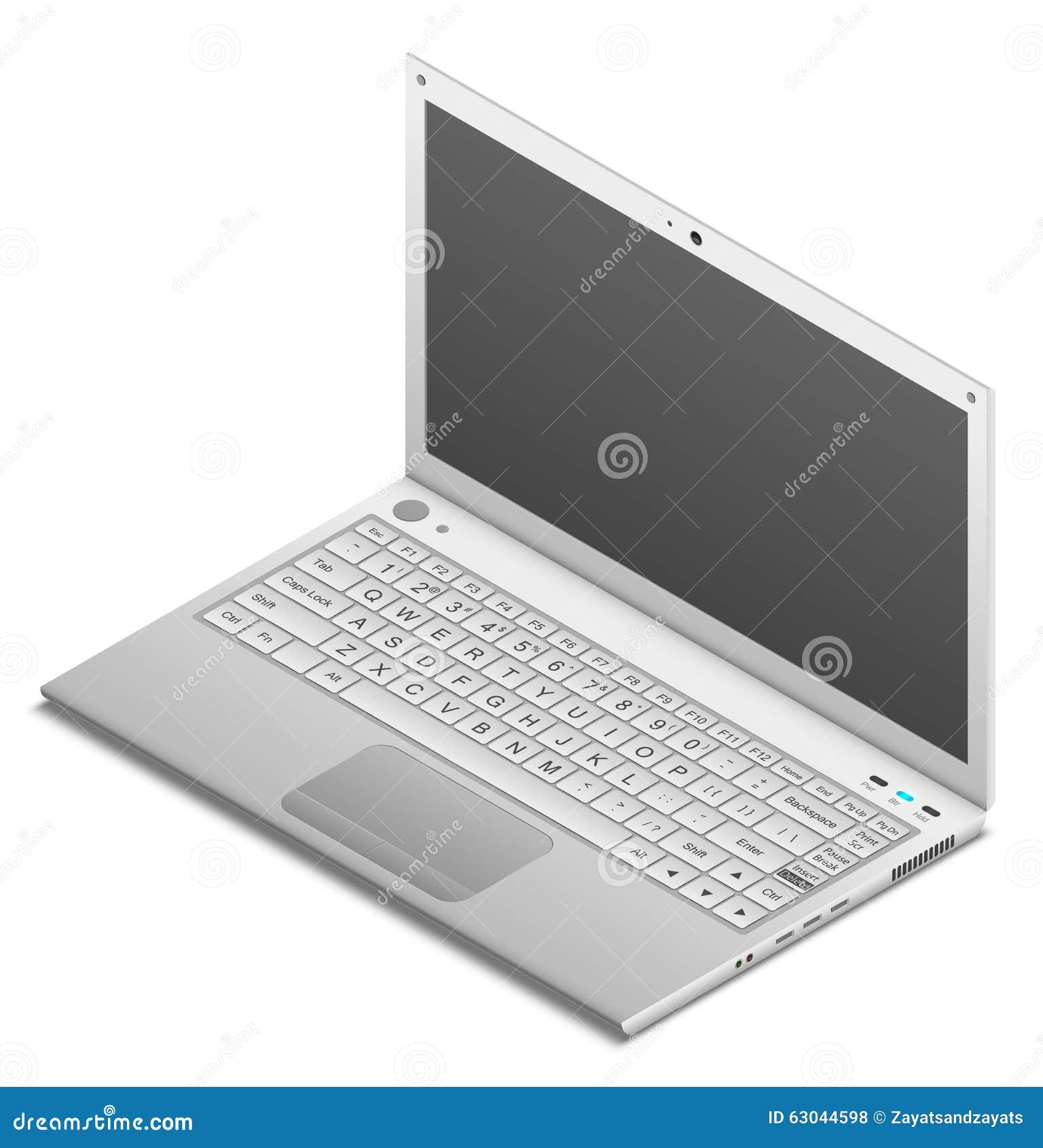 Isometric Laptop Isolated on White Stock Vector - Illustration of ...