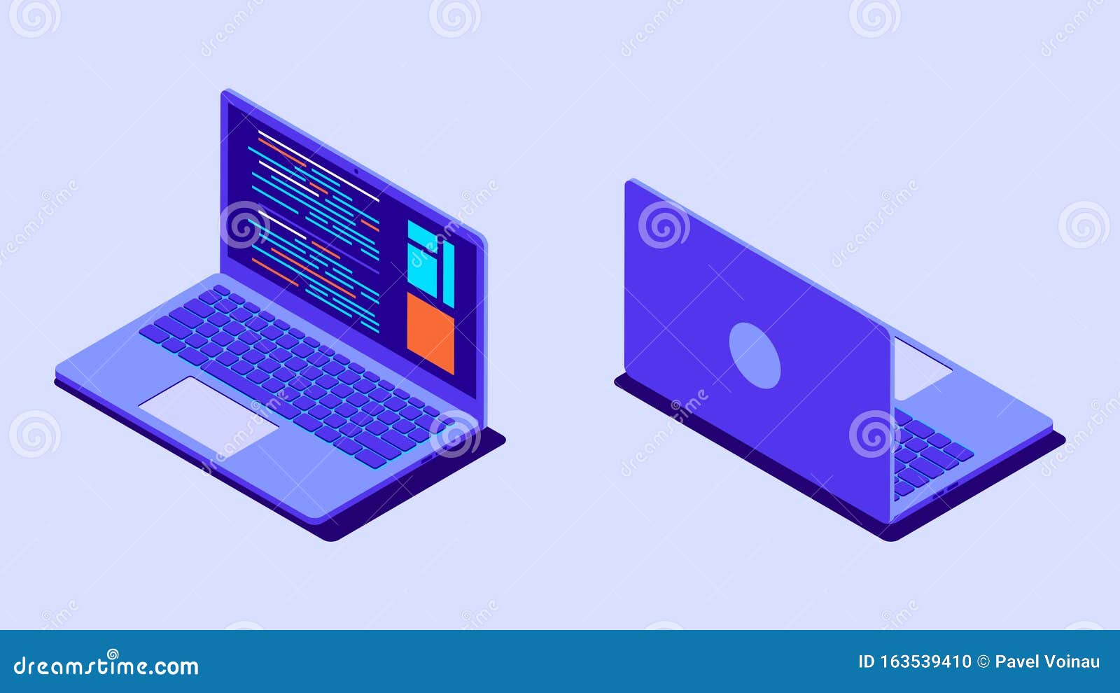 Isometric Laptop with Program Code on Screen. Laptop Isolated Stock ... Isometric Laptop with Program Code on Screen. Laptop Isolated Stock ...