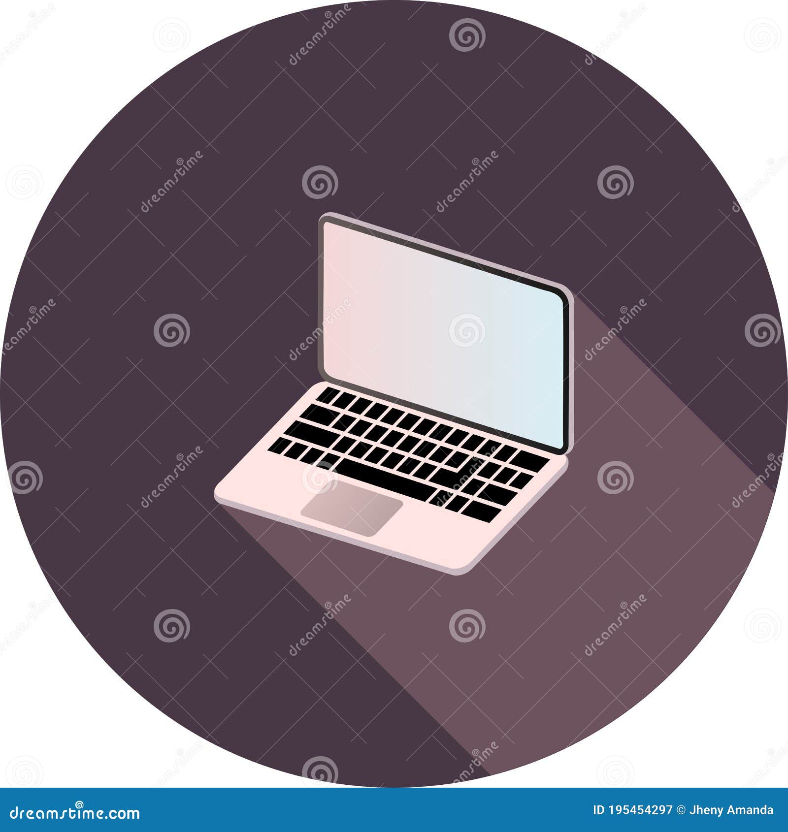 Isometric Laptop Vector Illustration Isolated in Circle Icon. Stock ...