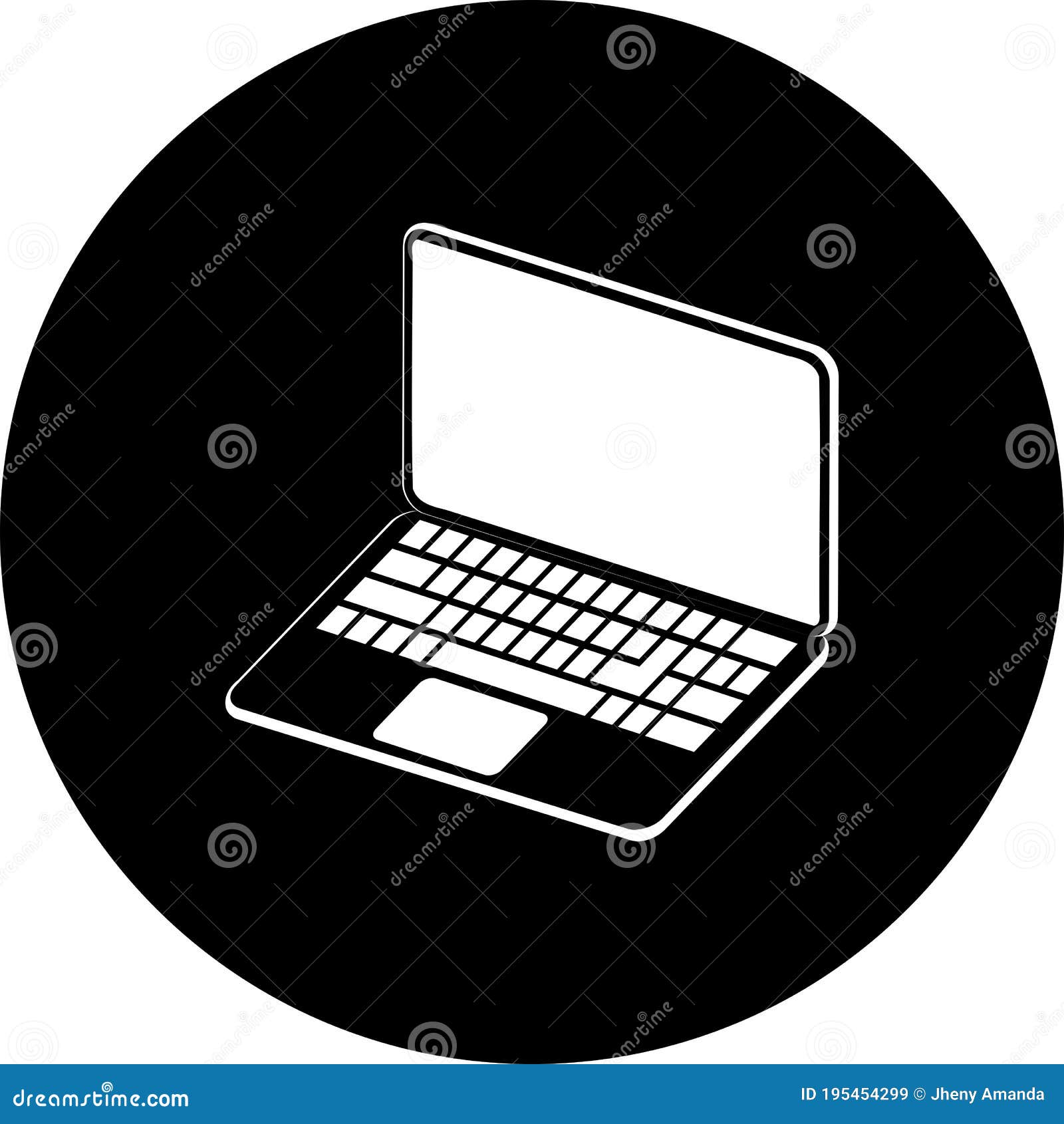 Isometric Laptop Vector Illustration Isolated in Circle Icon. Stock ...
