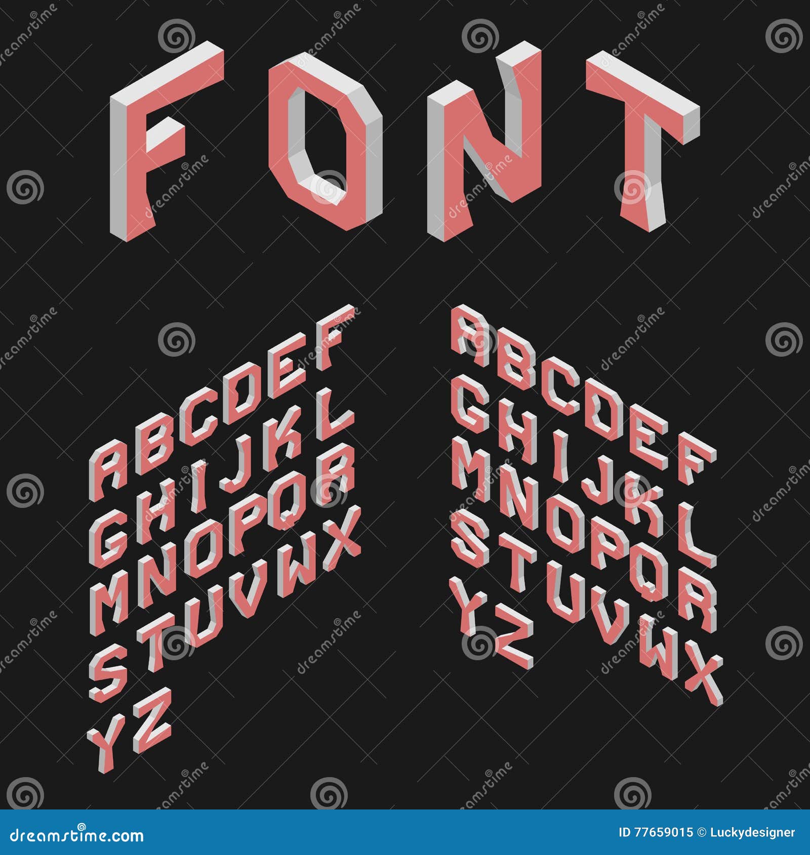 Isometric Latin Alphabet. 3D Geometric Font Stock Vector - Illustration ...