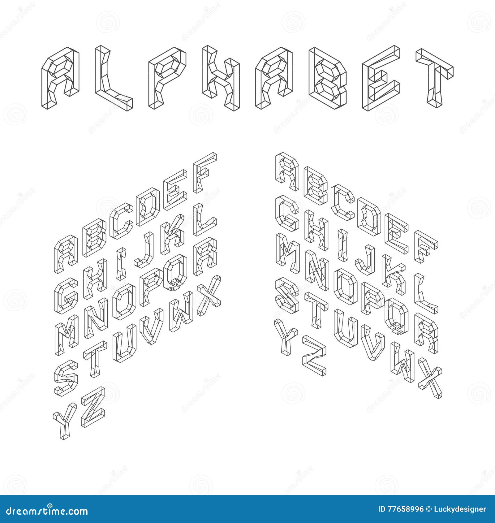 Isometric Letters A Z
