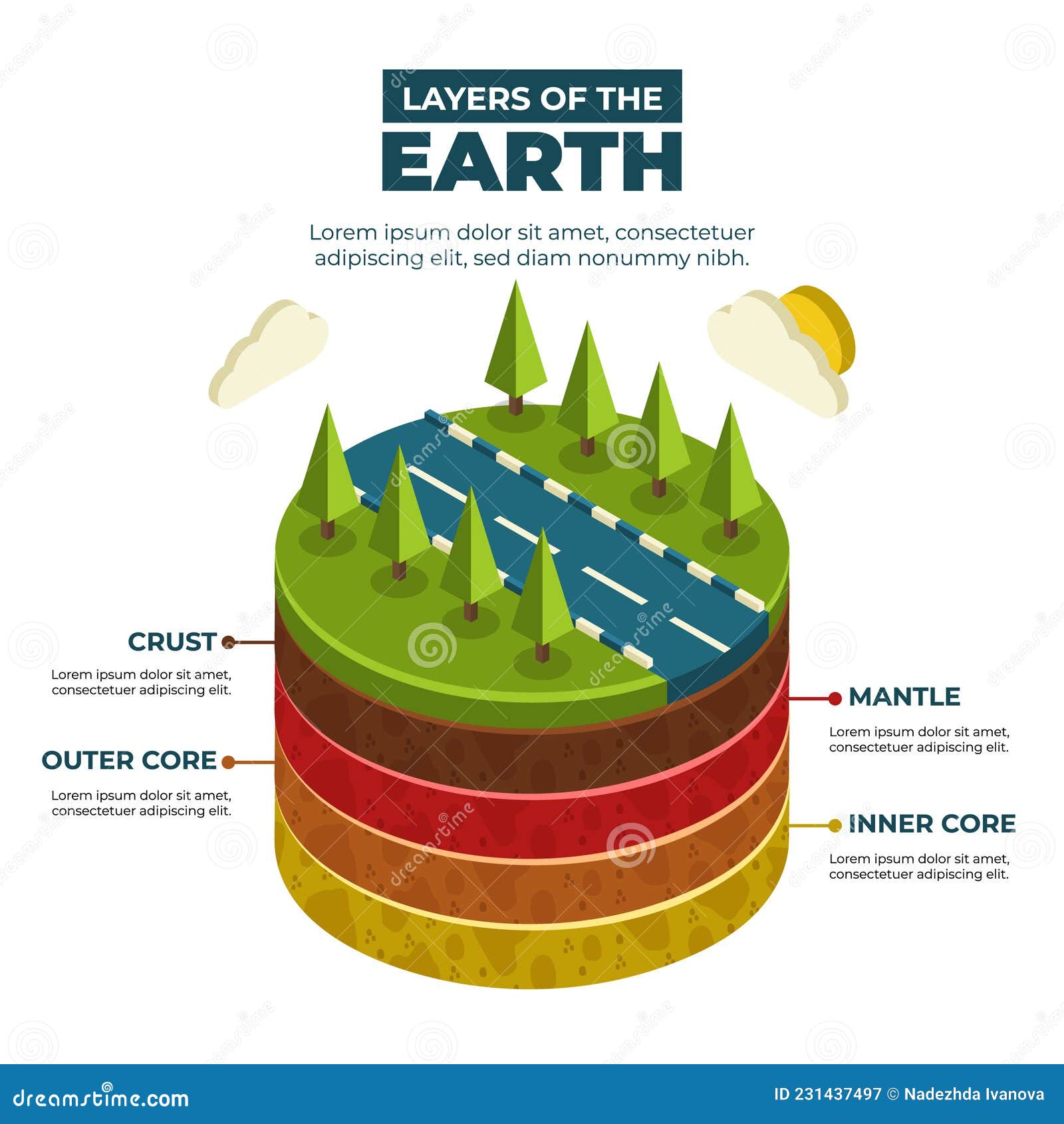 Isometric Layers And Steps Infographic Chart Cartoon Vector ...