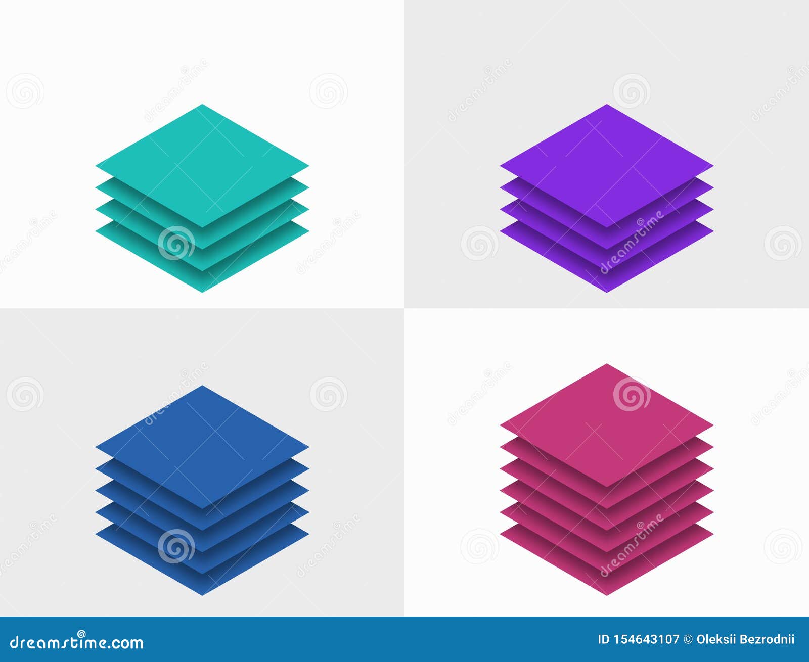 Isometric Layers and Steps Infographic Chart Stock Vector ...