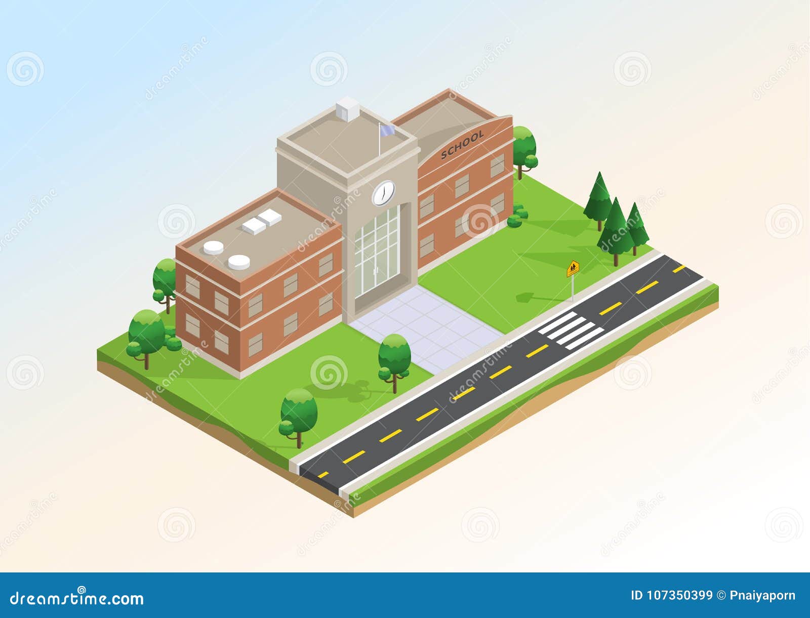 Isometric Layout of School with Infrastructure. Stock Vector ...
