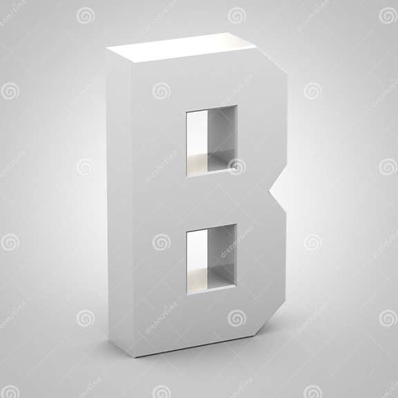 Isometric Letter B Uppercase on White Background Stock Illustration ...