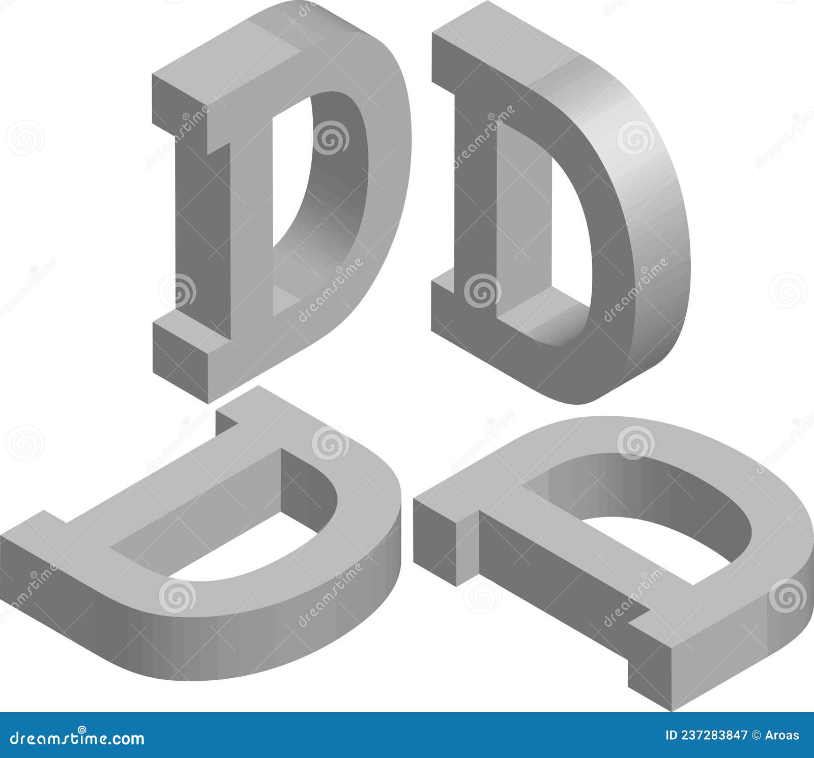 Isometric Letter D. Template for Creating Logos, Emblems, Monograms ...