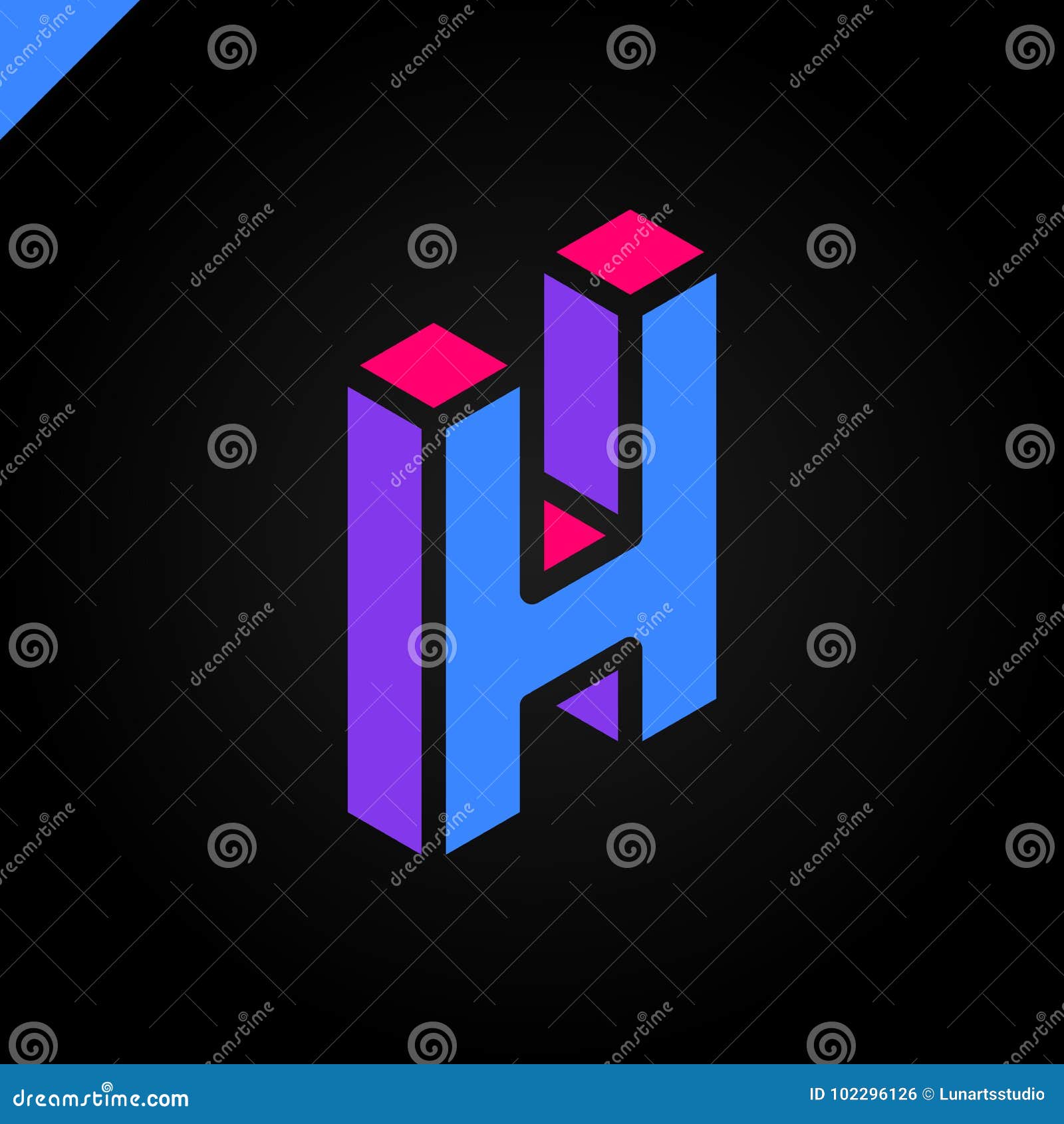 Isometric Letter H Logo. Abstract and Simple Vector Logotype Stock ...
