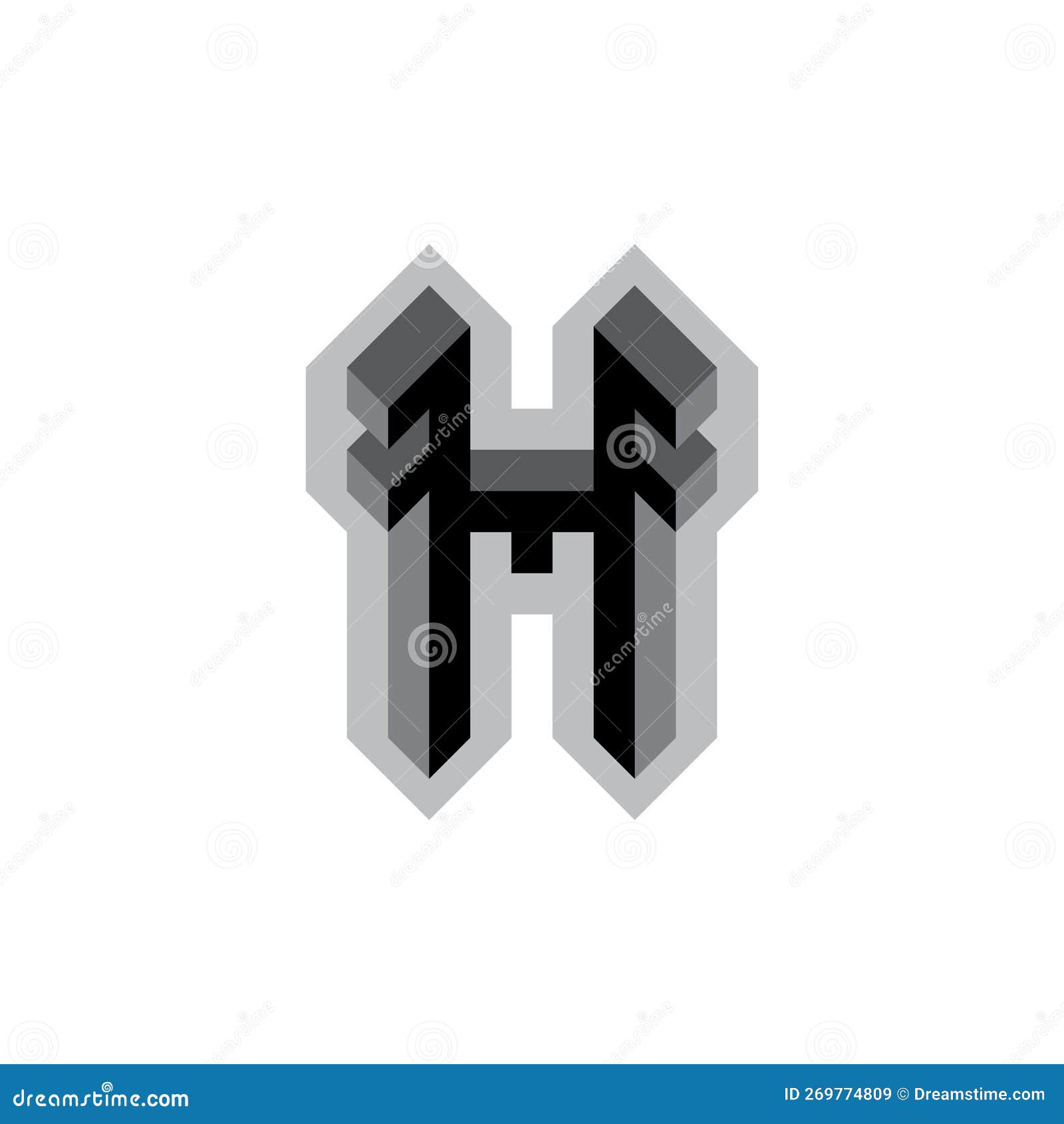 Isometric Letter H - Logotype or Emblem Stock Vector - Illustration of ...