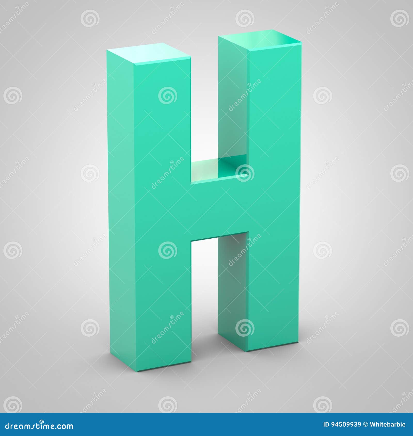 Isometric Letter H Uppercase on White Background Stock Illustration ...