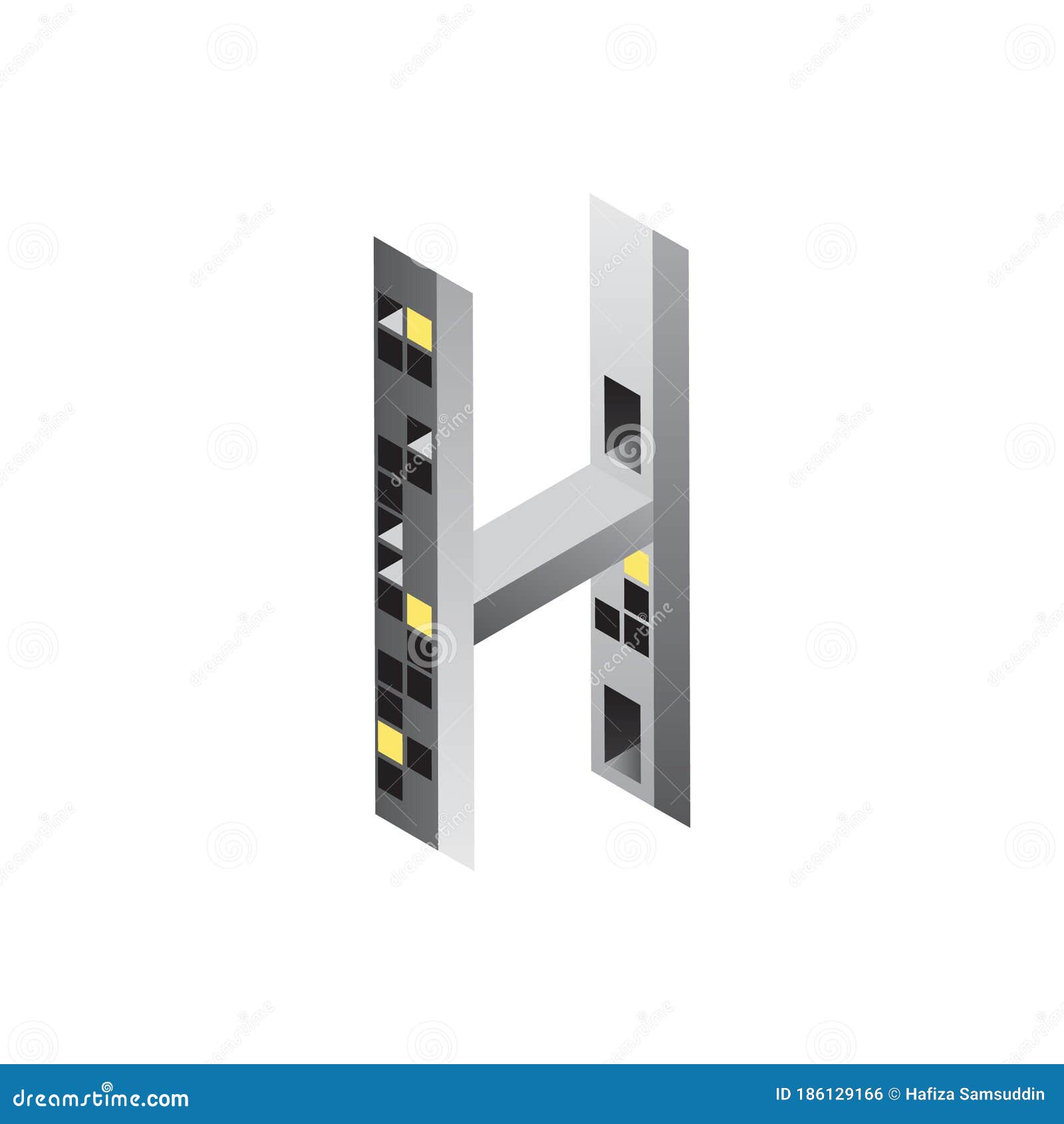 Isometric Letter H. Vector Illustration Decorative Design Stock ...