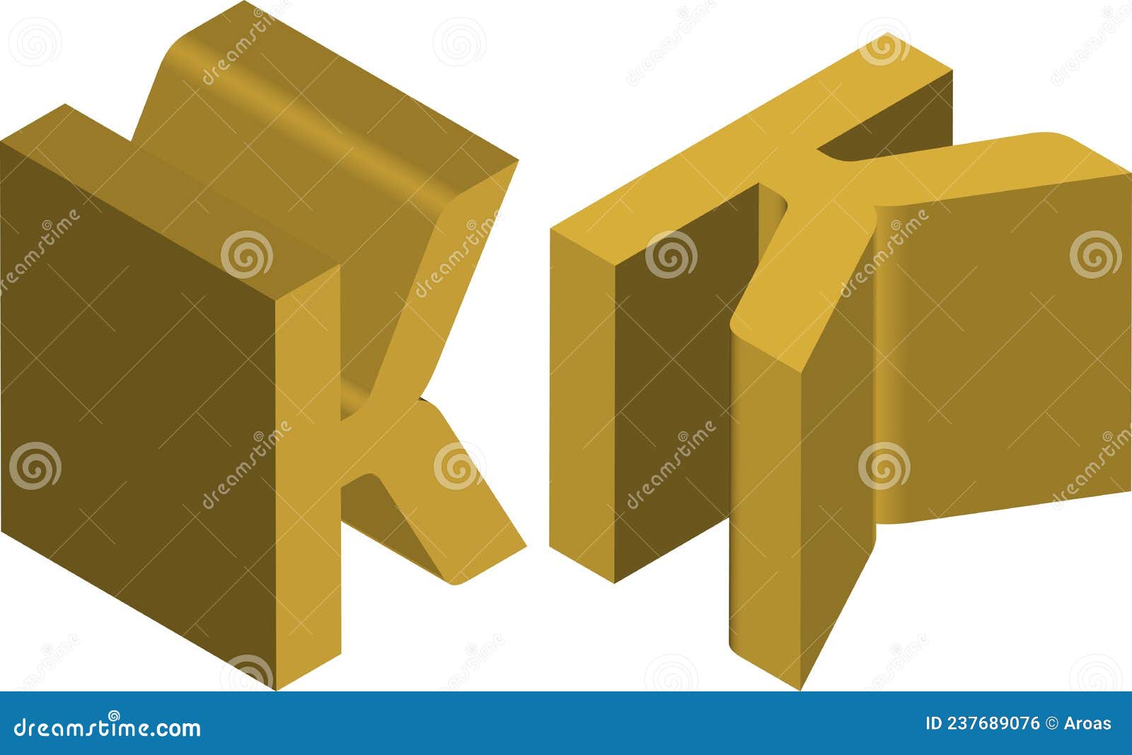 Isometric Letter K. Template for Creating Logos, Emblems, Monograms ...