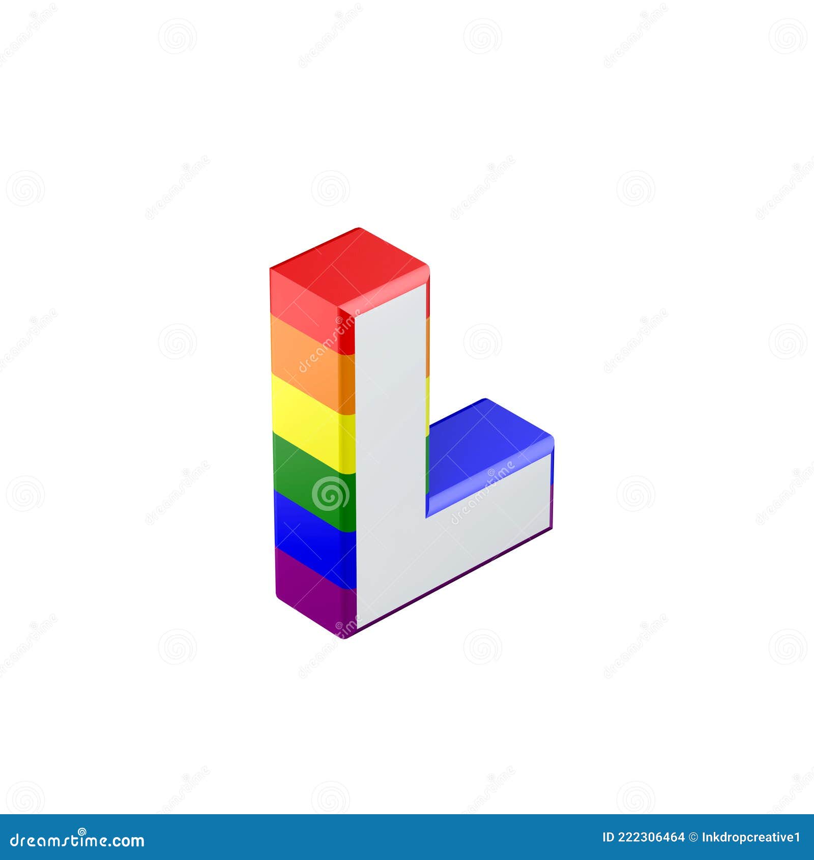 The Letter L In Rainbow
