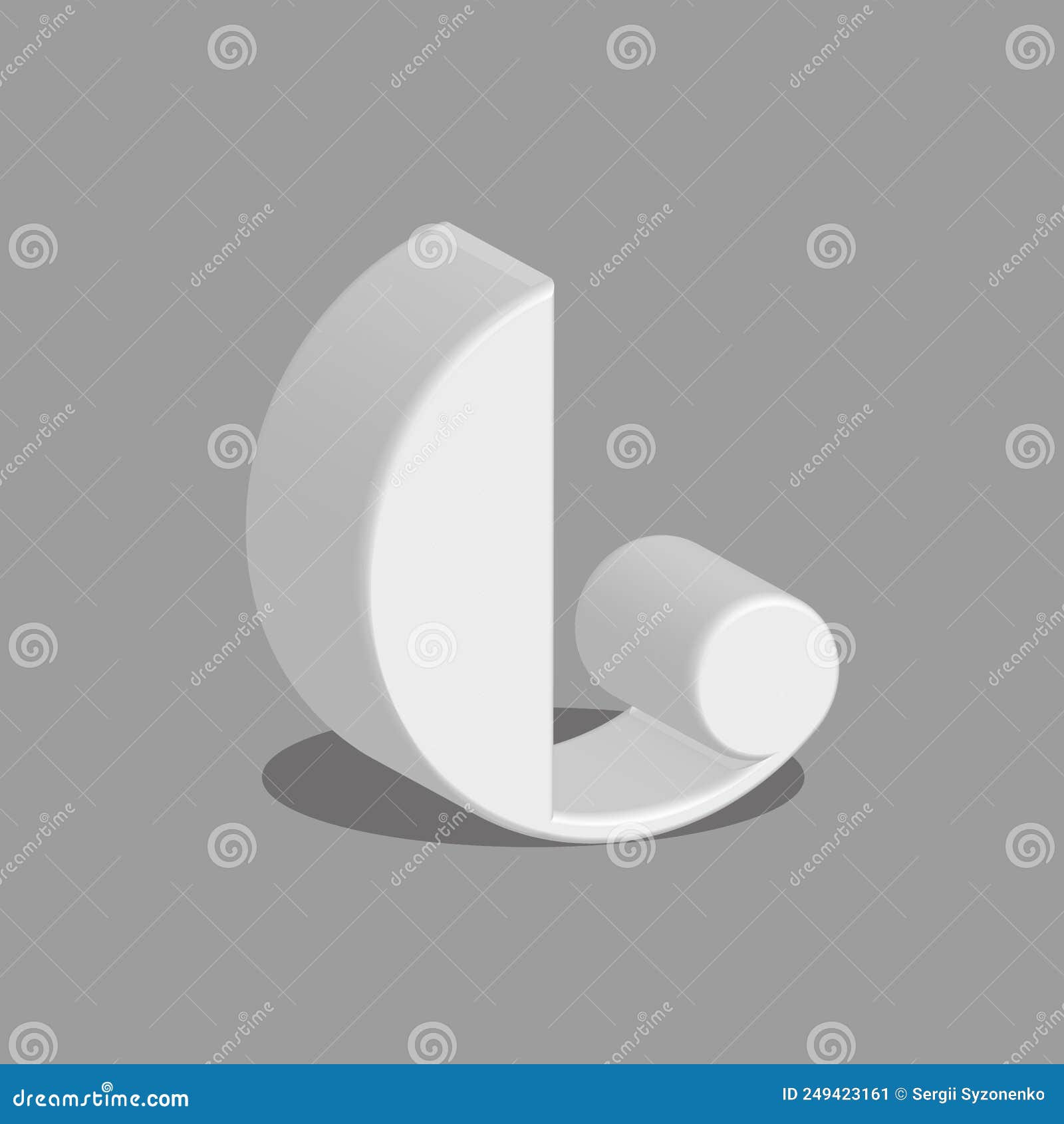 Isometric Letter L Logo 3d Round Shape Style Grey Typography Design ...