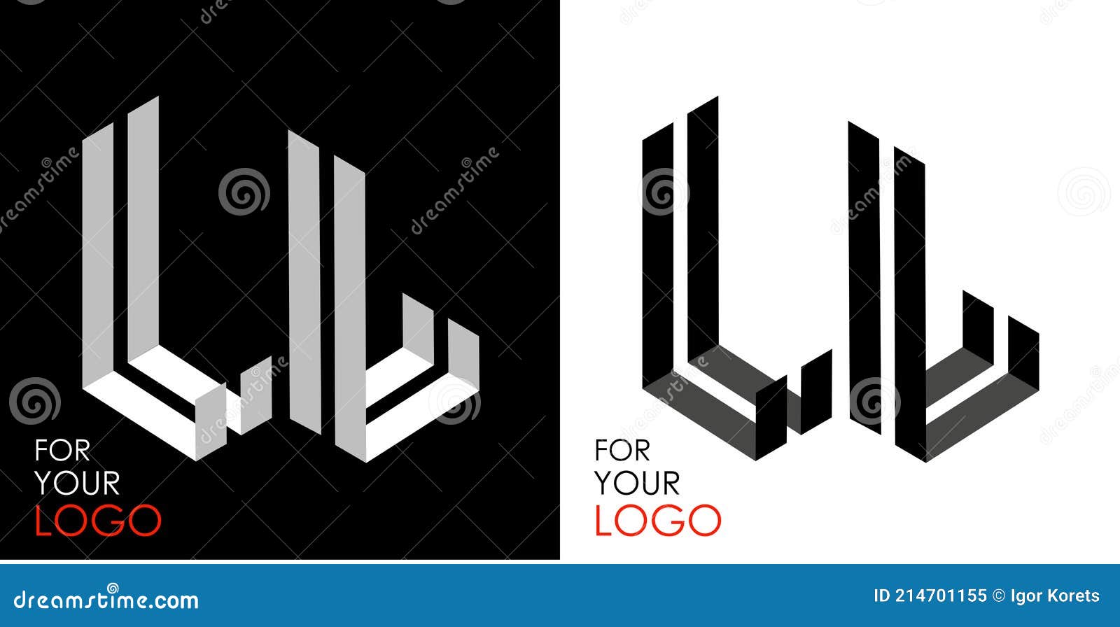 Isometric Letter L. Template For Creating Logos, Emblems, Monograms ...